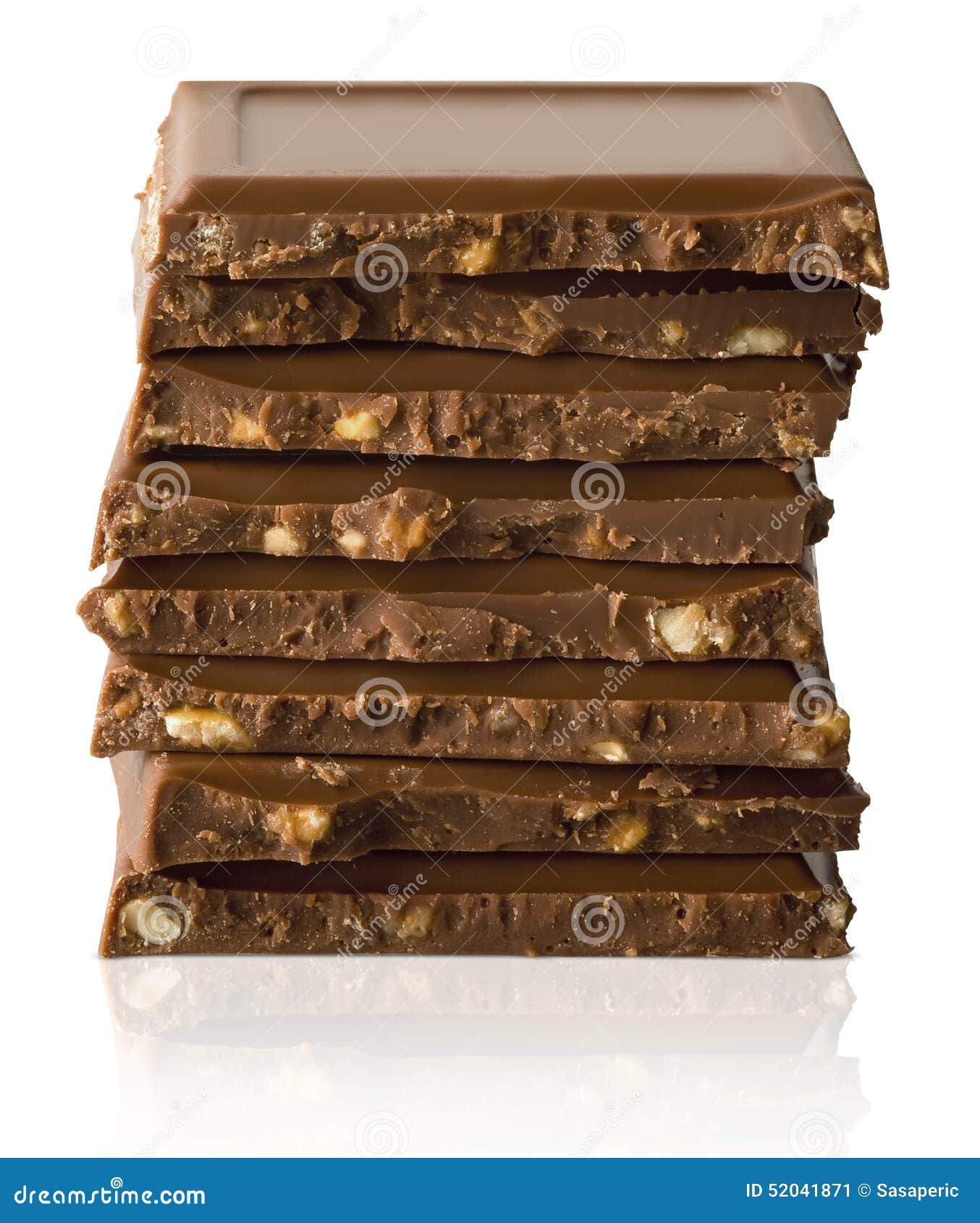 Stack of chocolate pieces stock image. Image of snack - 52041871