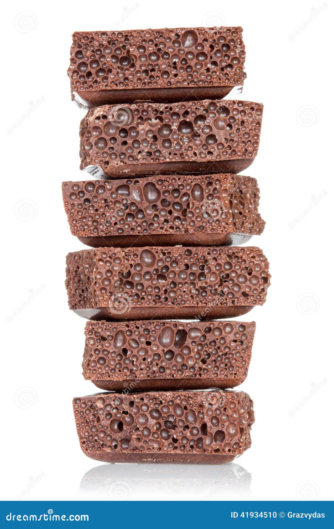 Stack of chocolate pieces stock photo. Image of isolated - 41934510