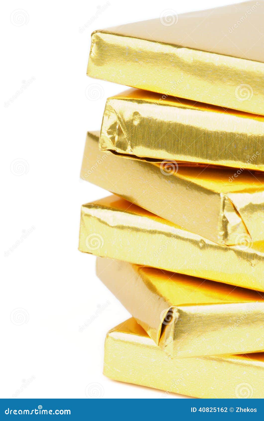 Stack of Chocolate Pieces stock photo. Image of wrapped - 40825162