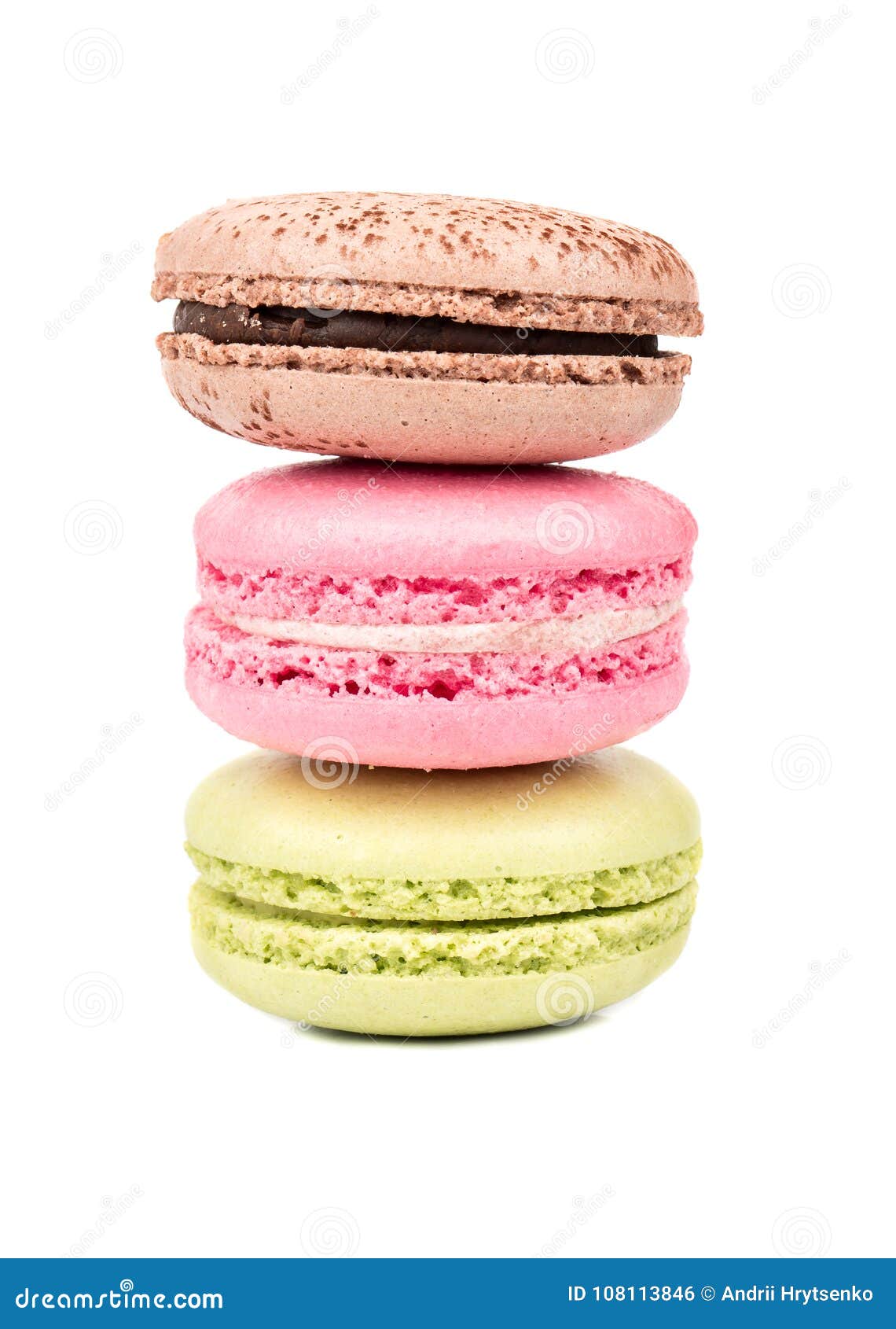 Stack of three macaroon stock photo. Image of candy - 108113846