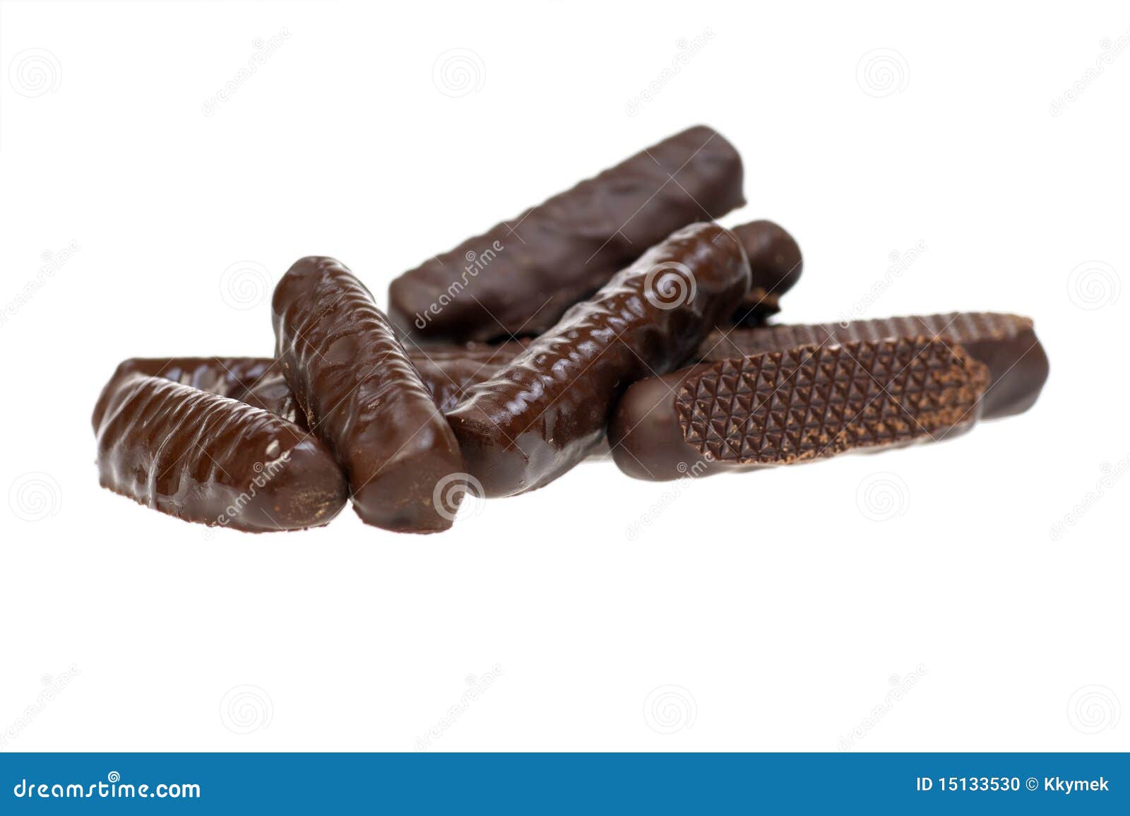 Stack of Chocolate Sticks on White Isolated Stock Photo - Image of ...