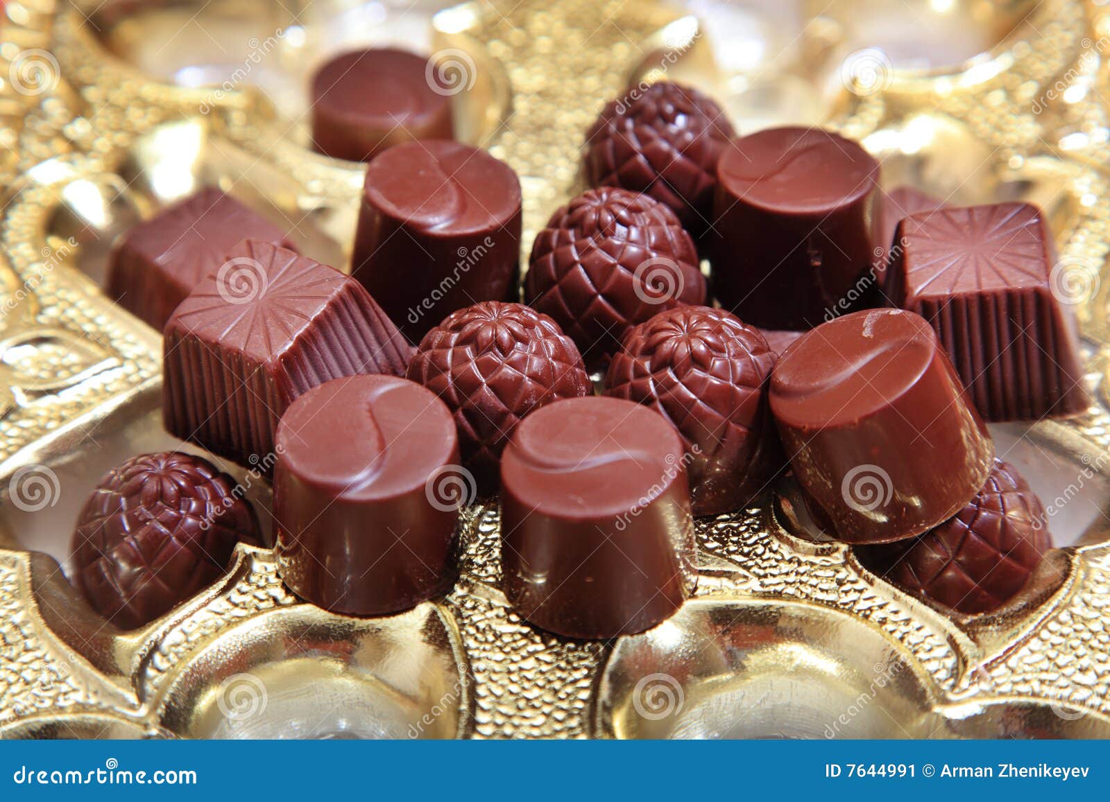 Stack of chocolate sweets stock image. Image of food, golden - 7644991