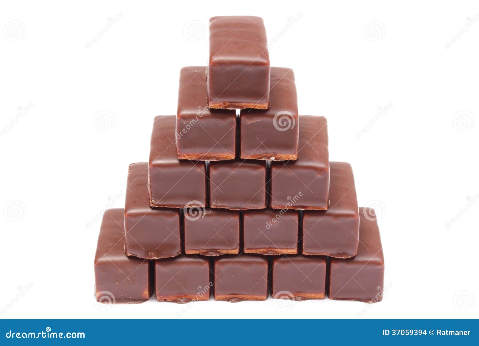 Stack of Chocolate Sweets on White Background Stock Photo - Image of ...