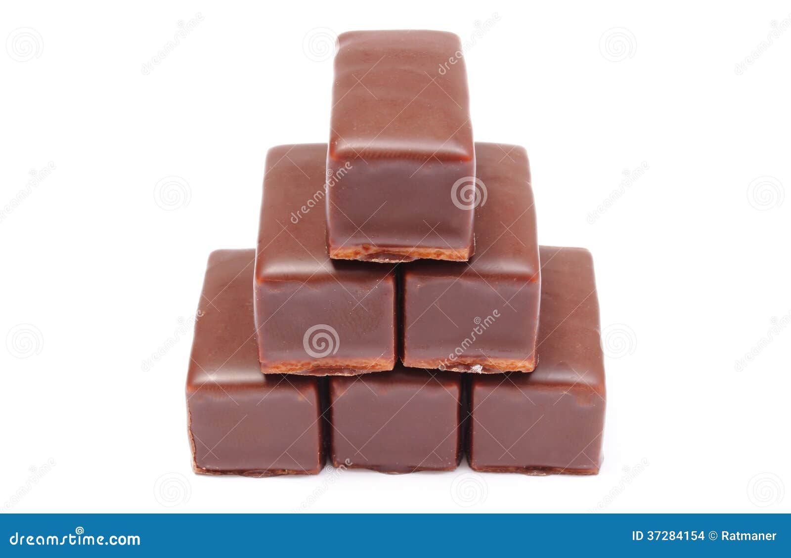 Stack of Chocolate Sweets on White Background Stock Photo - Image of ...