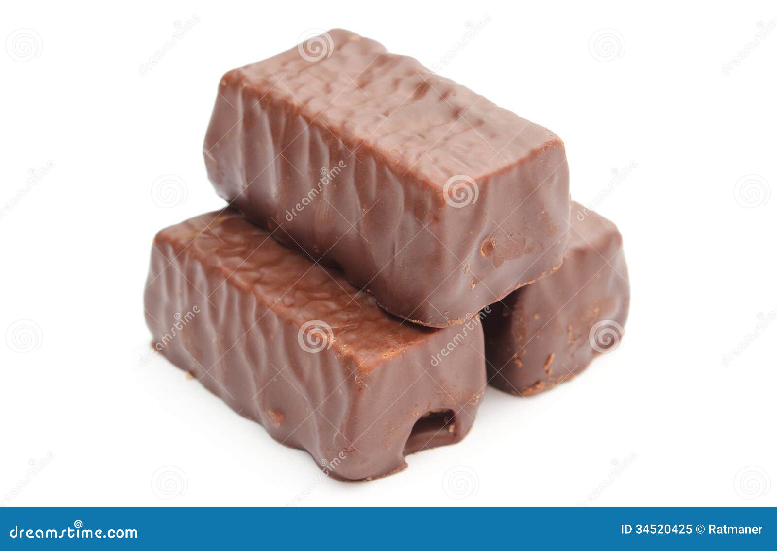Stack of Chocolate Sweets on White Background Stock Image - Image of ...