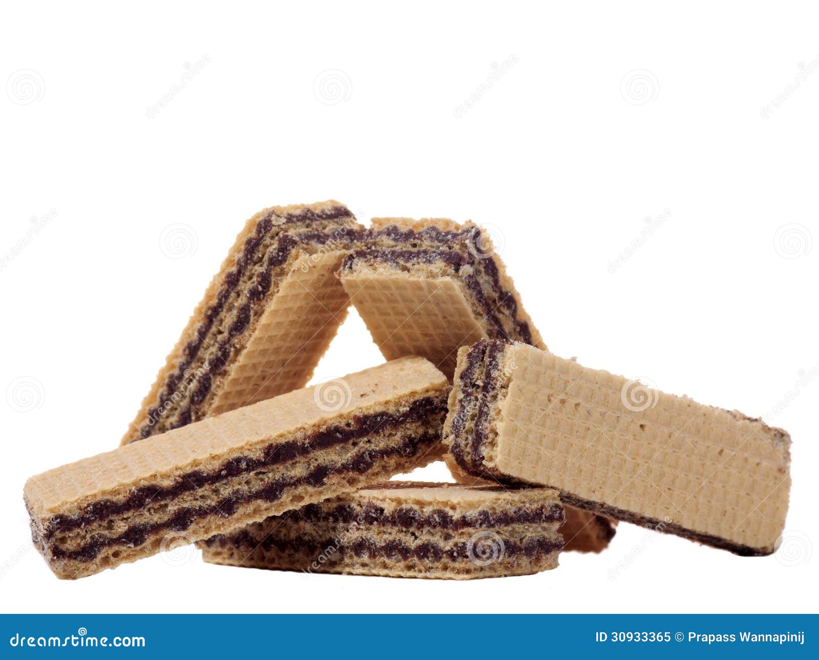 Stack of Chocolate Wafer Isolated Stock Image - Image of brown, tasty ...