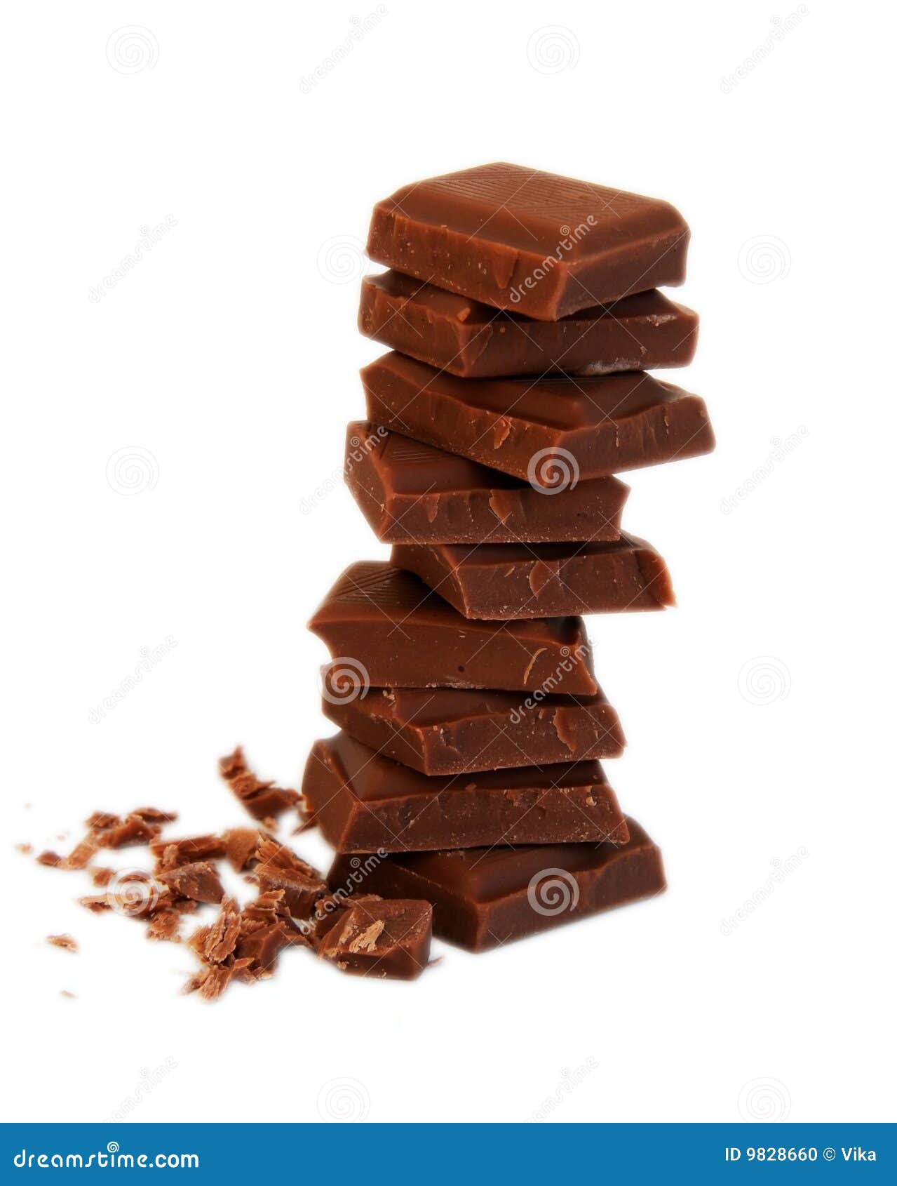 Stack of Chocolate on White Background Stock Photo - Image of nutrition ...