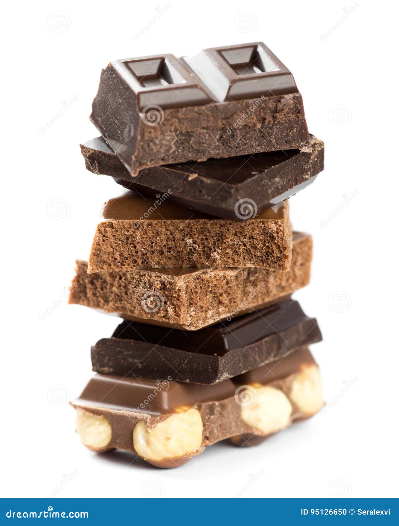 Stack of chocolate stock photo. Image of white, porous - 95126650