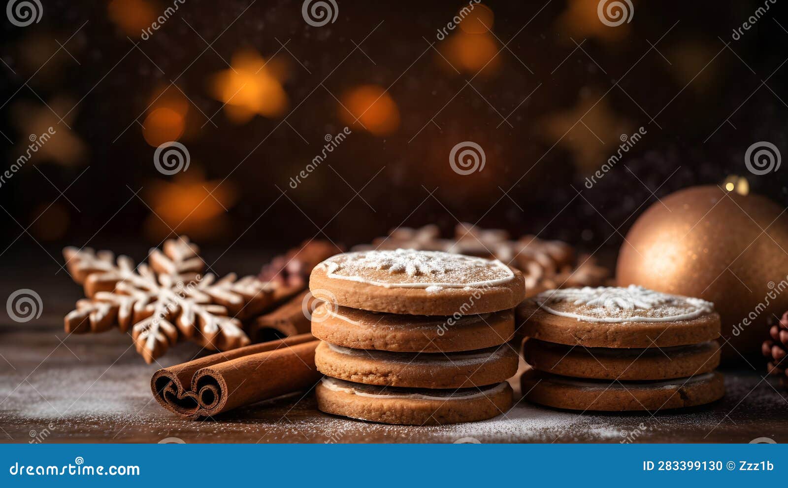 Stack of Christmas Cinnamon Cookies, Neural Network Generated Image ...