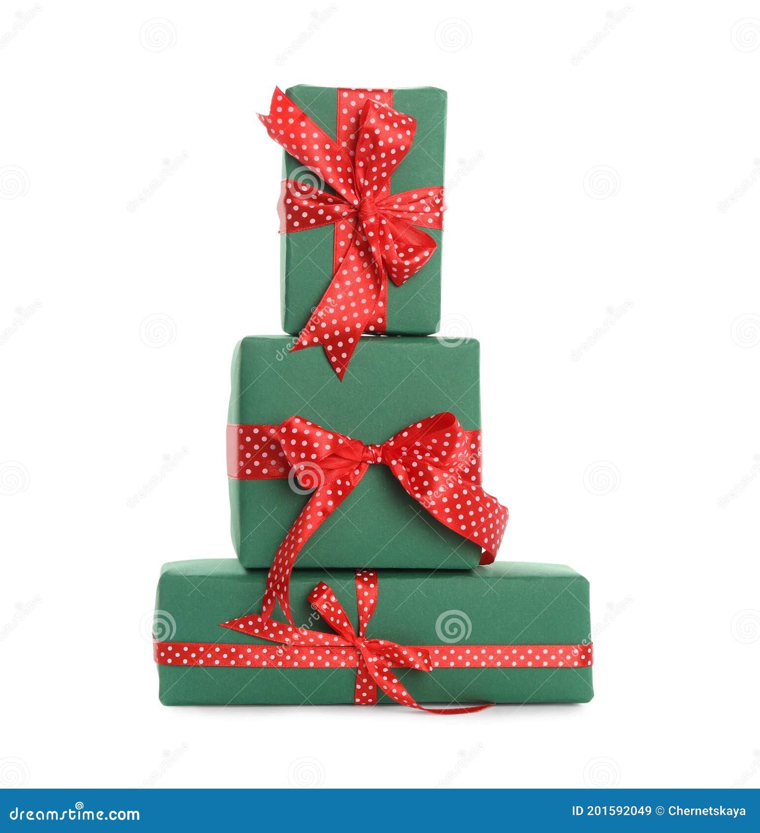 Stack of Christmas Gift Boxes on White Background Stock Image - Image ...