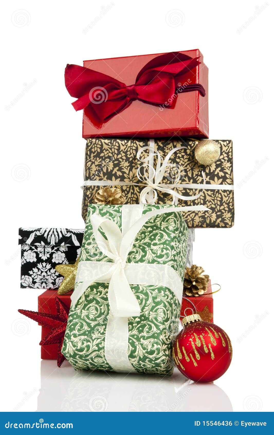 Stack of christmas gifts stock photo. Image of present - 15546436