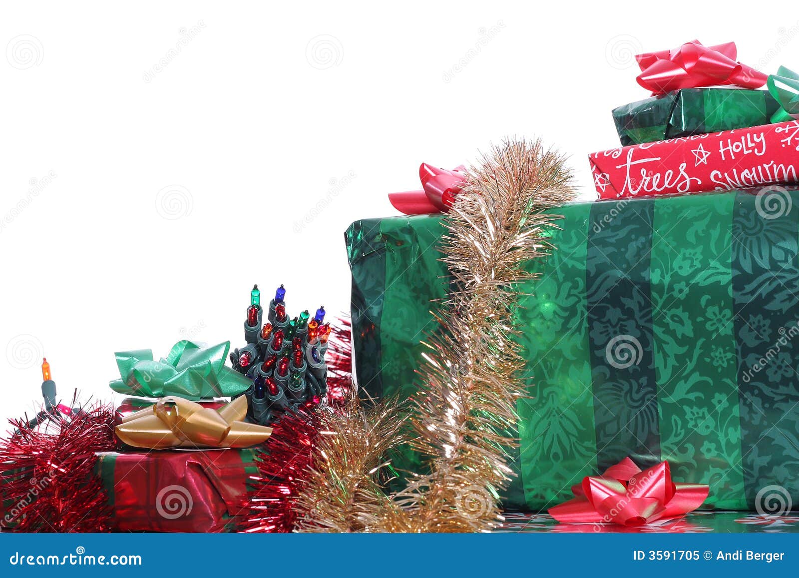 Stack of Christmas Presents Stock Image - Image of wrapped, decoration ...