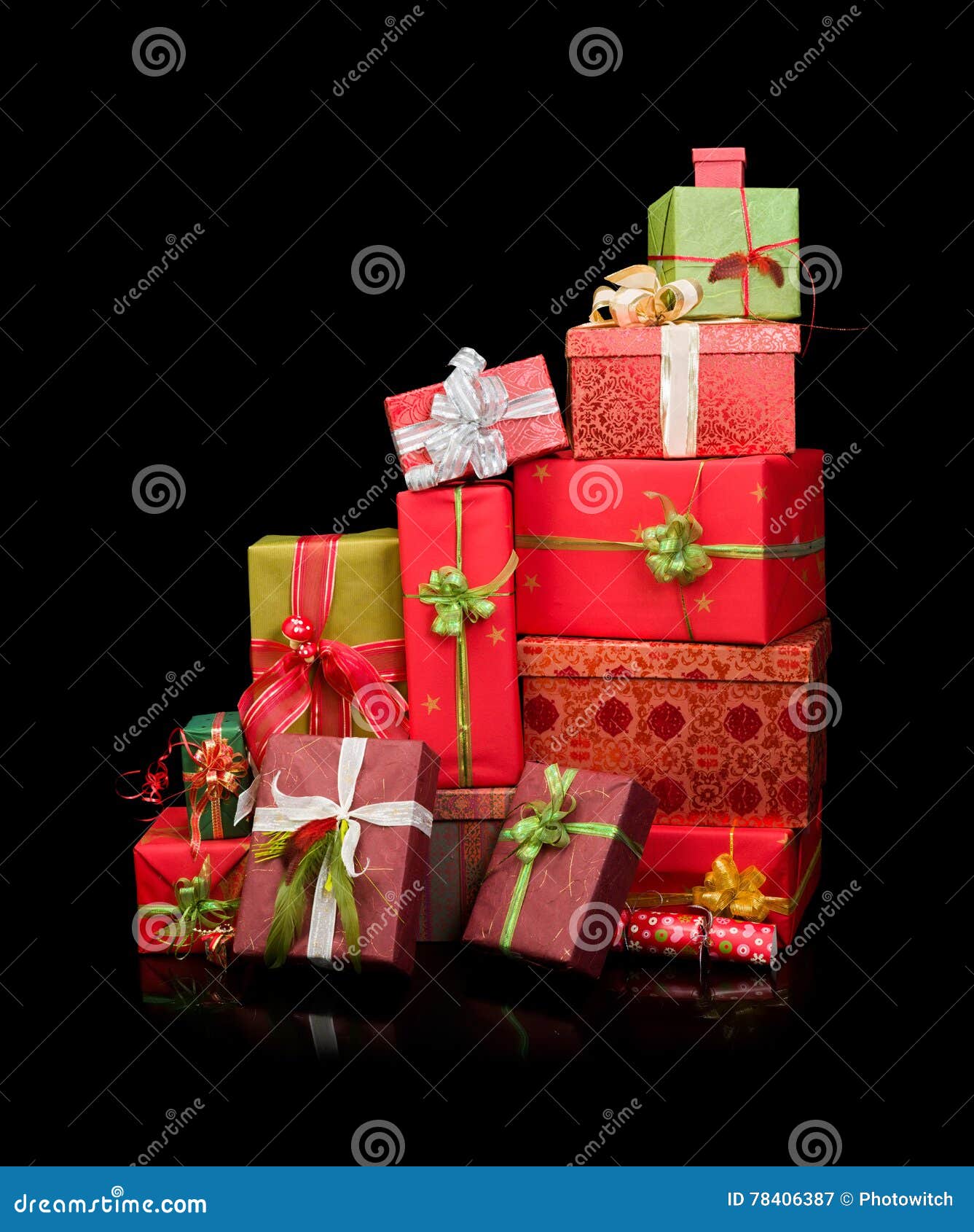 Stack of Christmas Presents Stock Image - Image of present, parcels ...