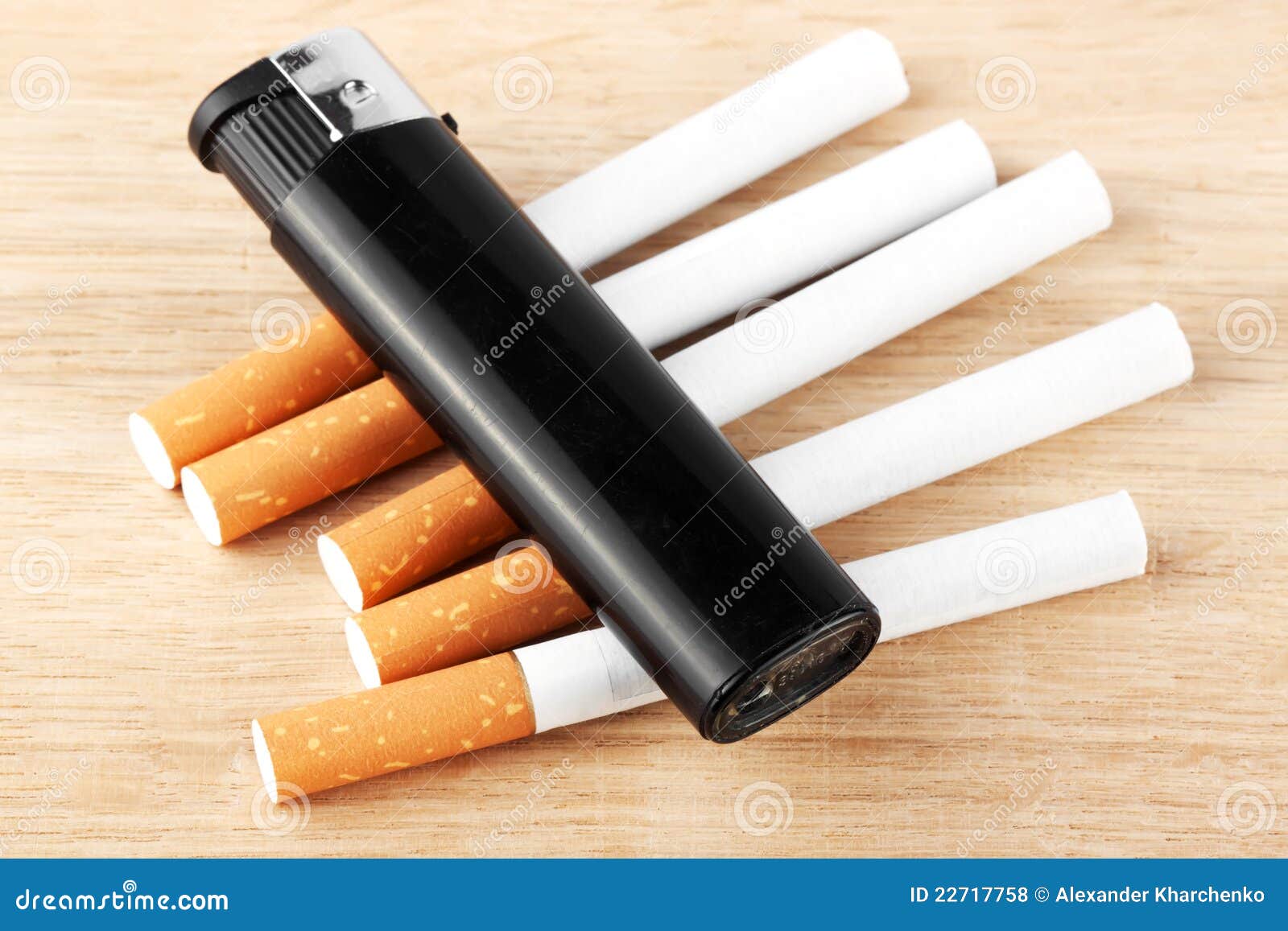 Stack of Cigarette with the Lighter Stock Photo - Image of health ...