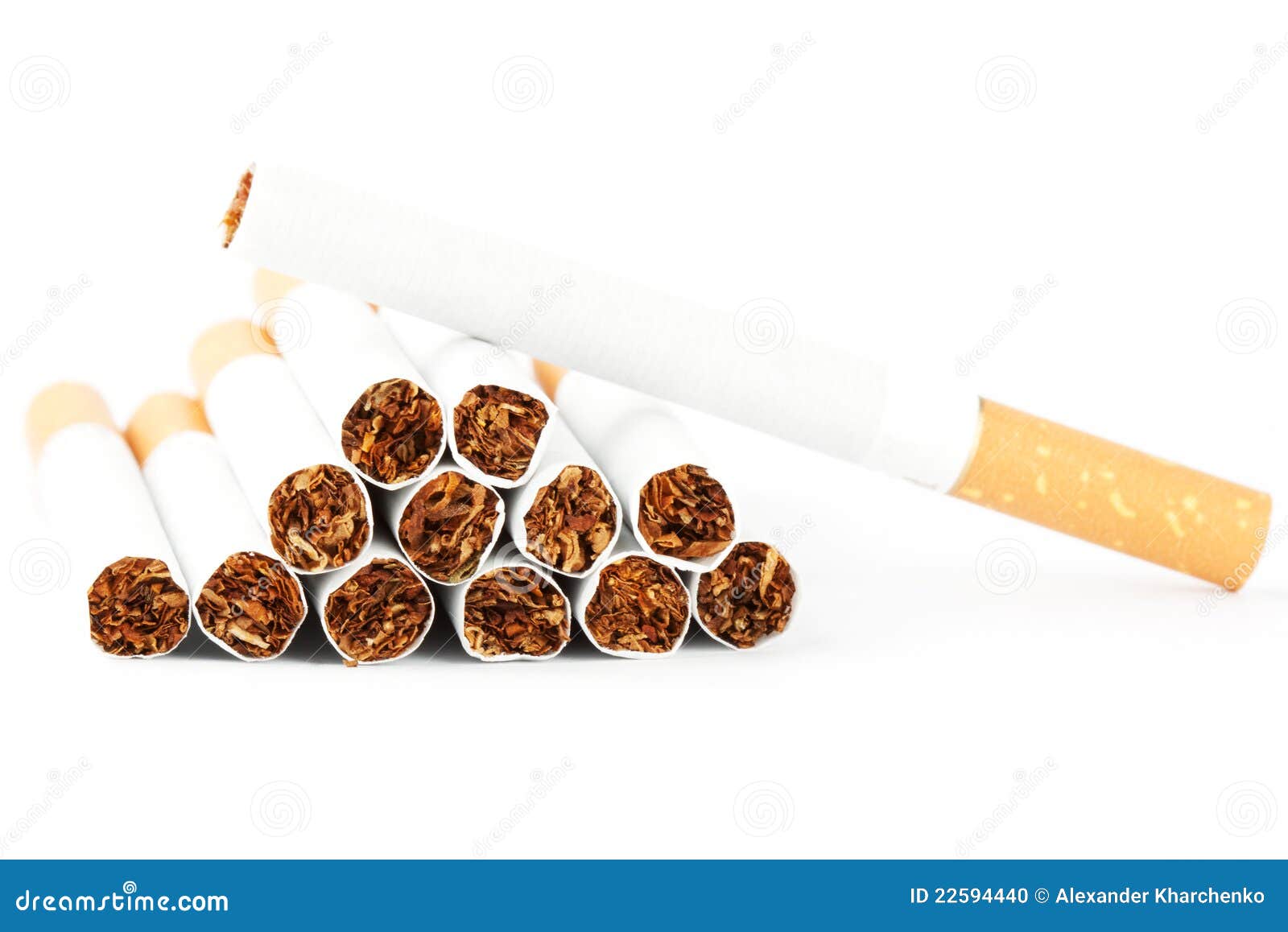 Stack of Cigarette on the White Stock Photo - Image of product ...