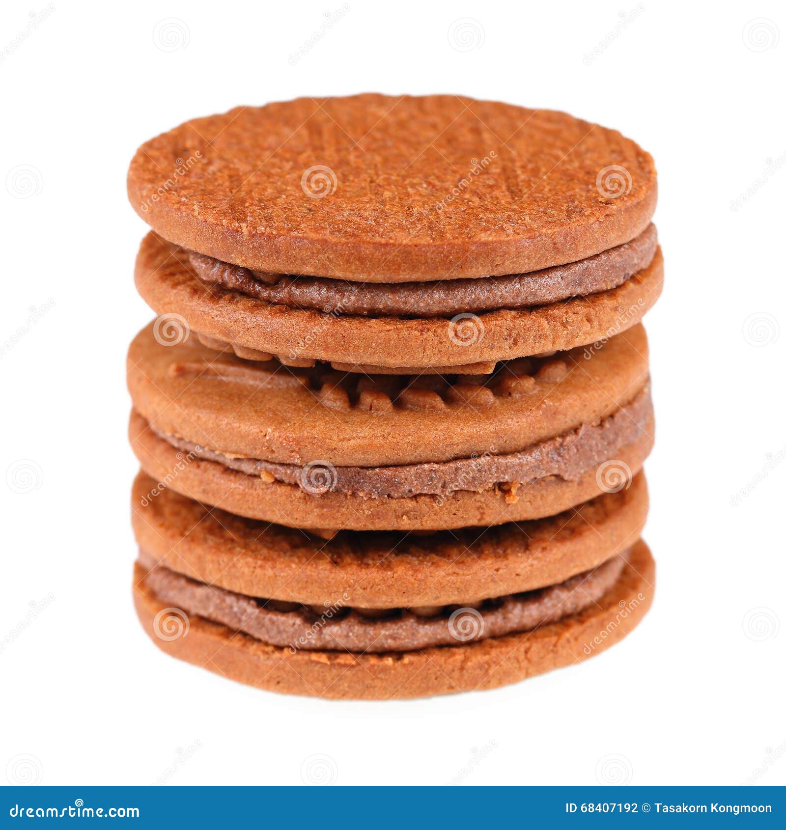 Stack of Circle Cookies Isolated on White Stock Photo - Image of eating ...