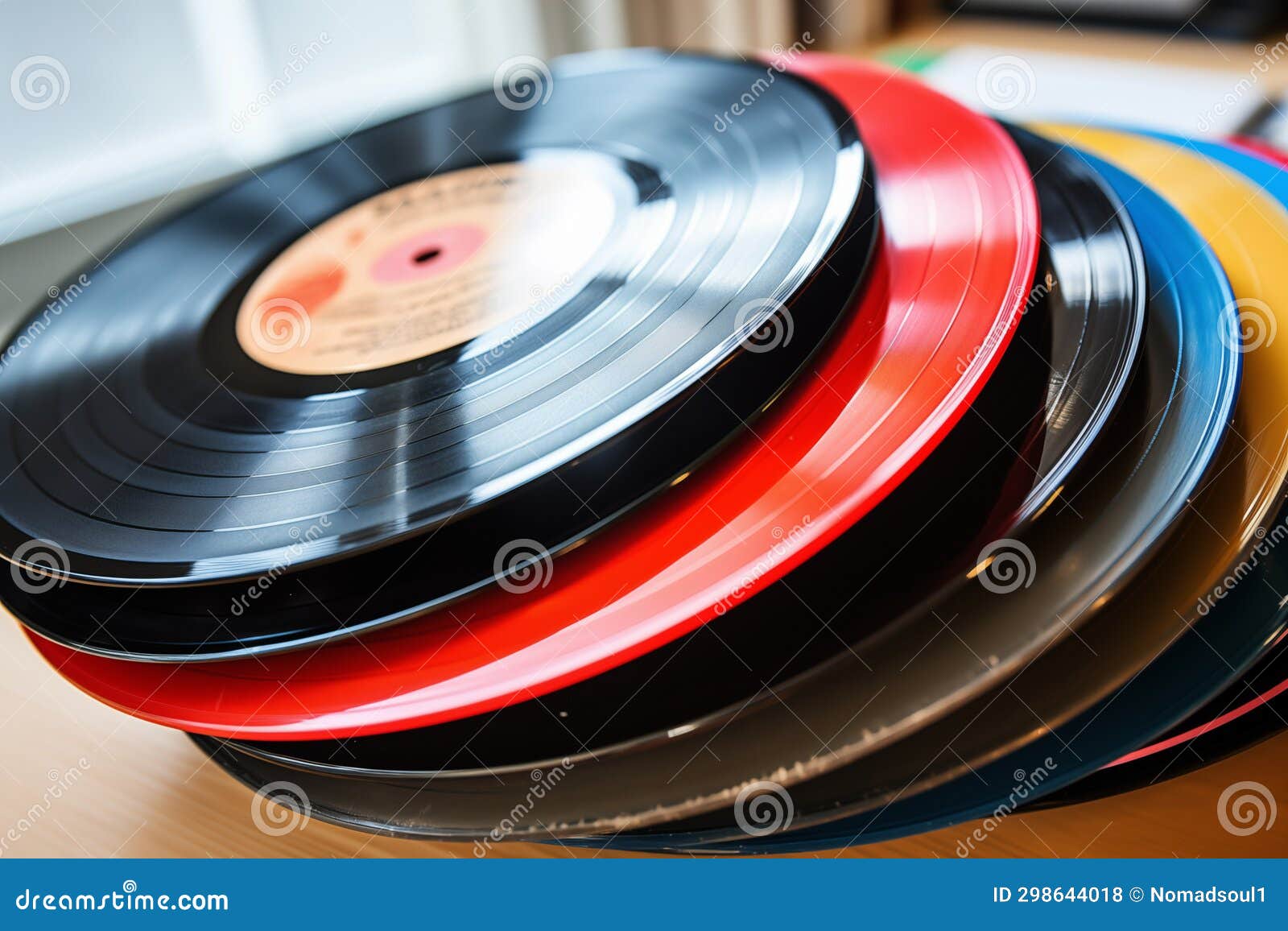 Stack of Classic Audio Player LP Vinyl Records. Generative AI Stock ...