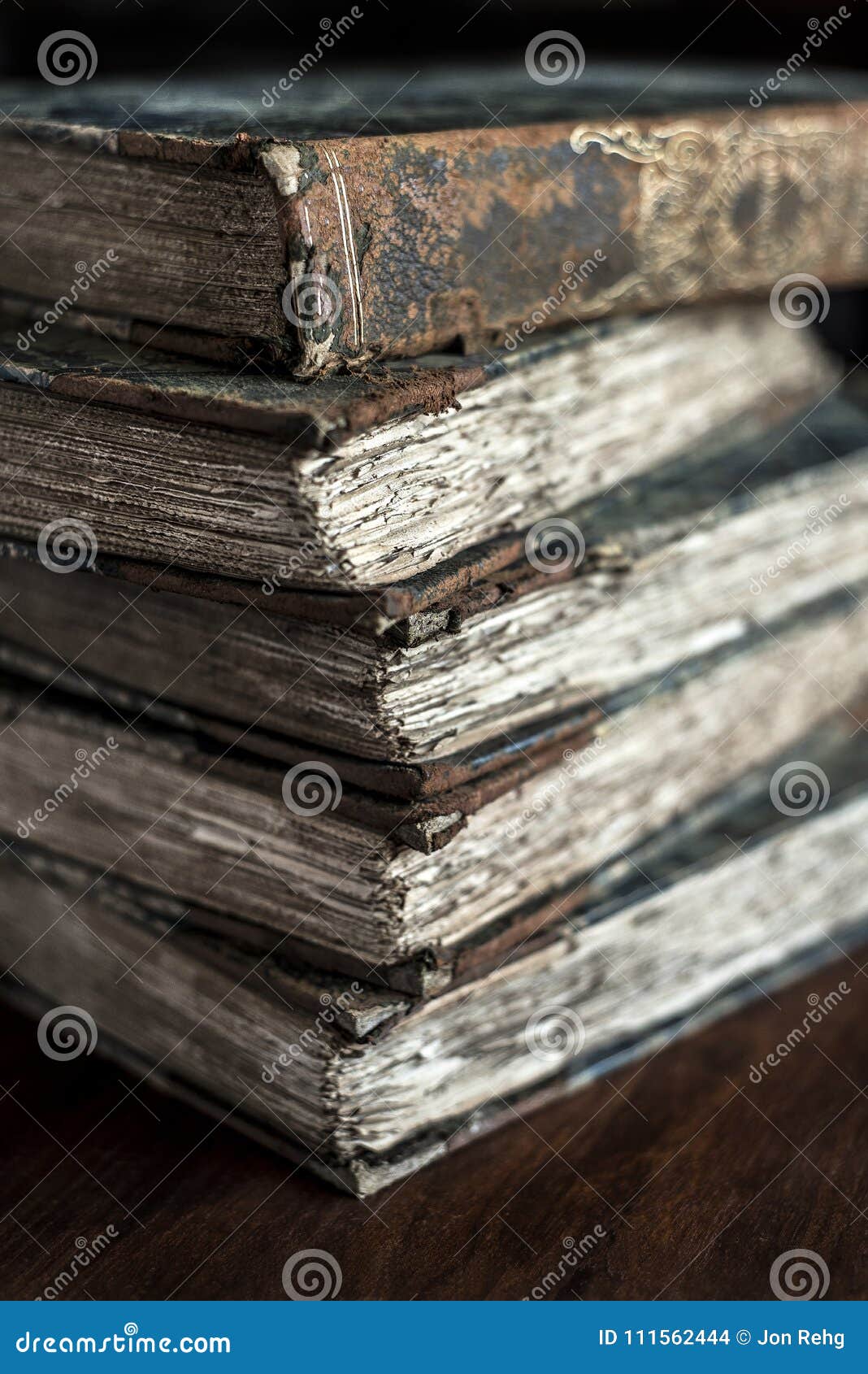 Stack of Classic, Vintage, Antique Books, Worn, Old and Tattered ...