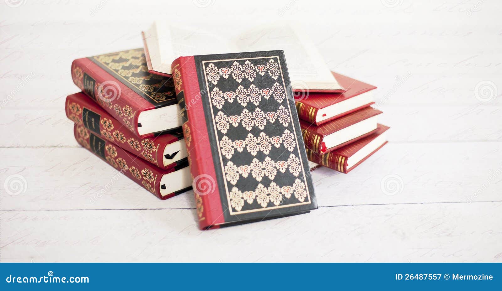 Stack of classical books stock image. Image of letter - 26487557