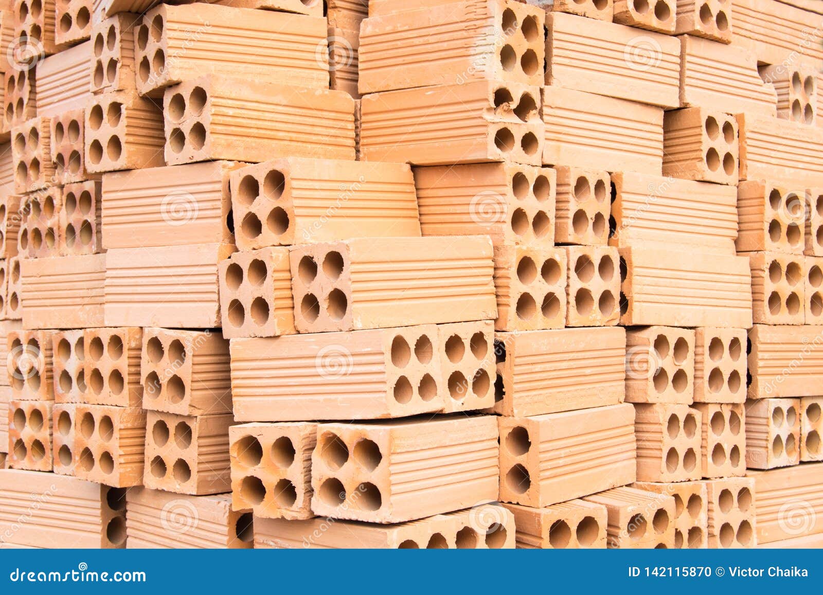 Stack of Clay Bricks. South Vietnam Stock Photo - Image of rough ...
