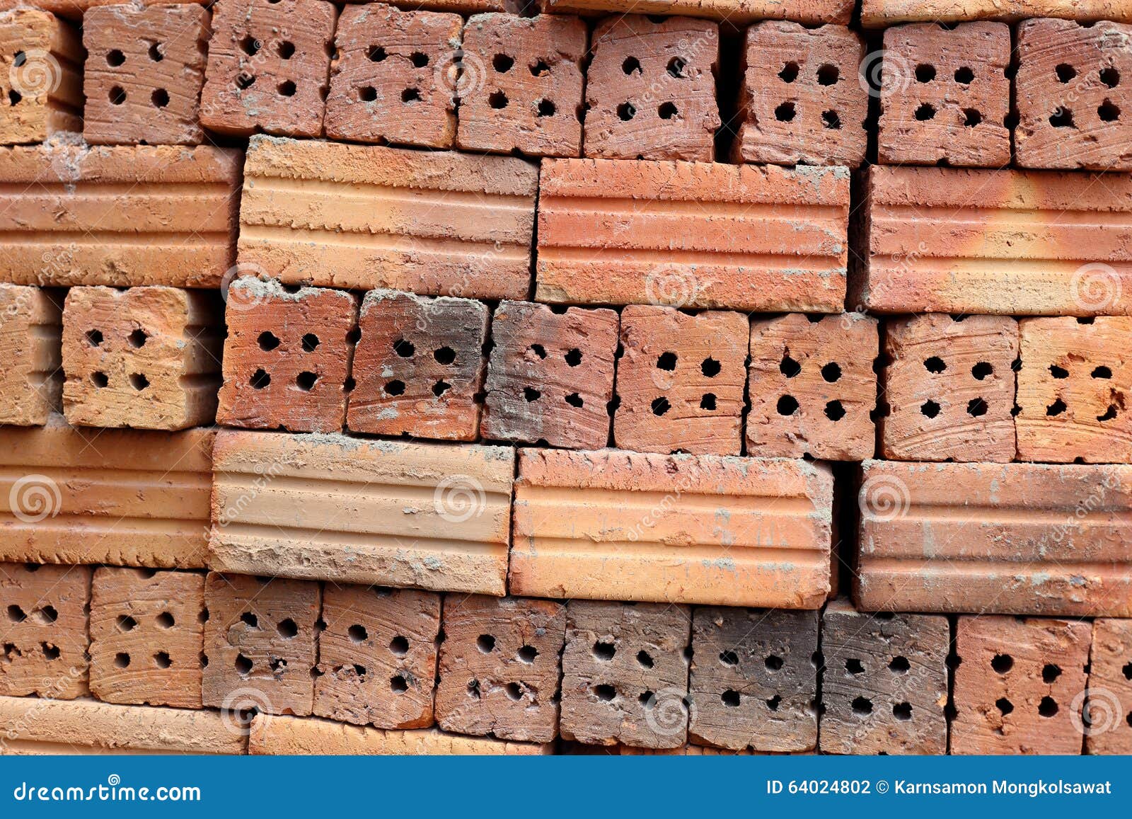 Stack of Clay Bricks Texture Background Stock Photo - Image of grunge ...