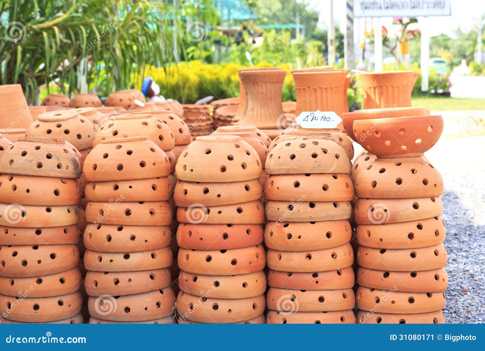 Stack of clay flowerpot stock image. Image of preparation - 31080171