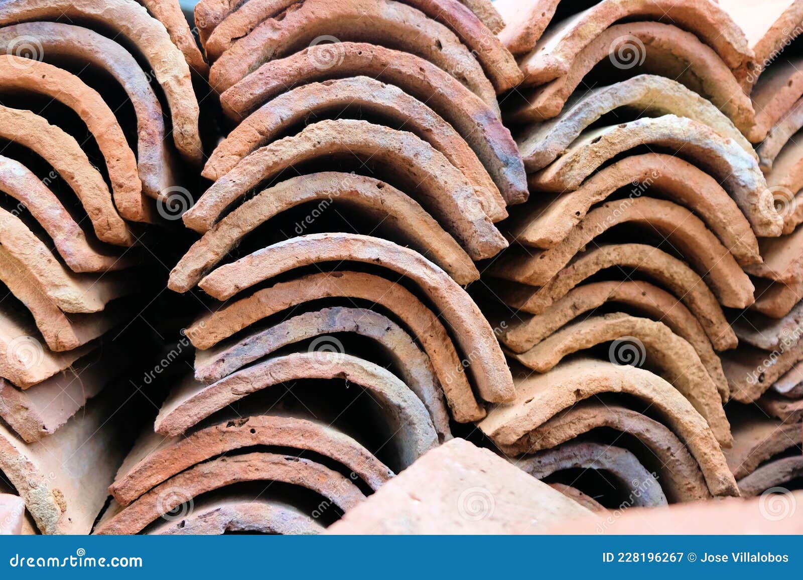 Stacked Clay Terra Cotta Shingles Stock Image - Image of cotta, tiles ...