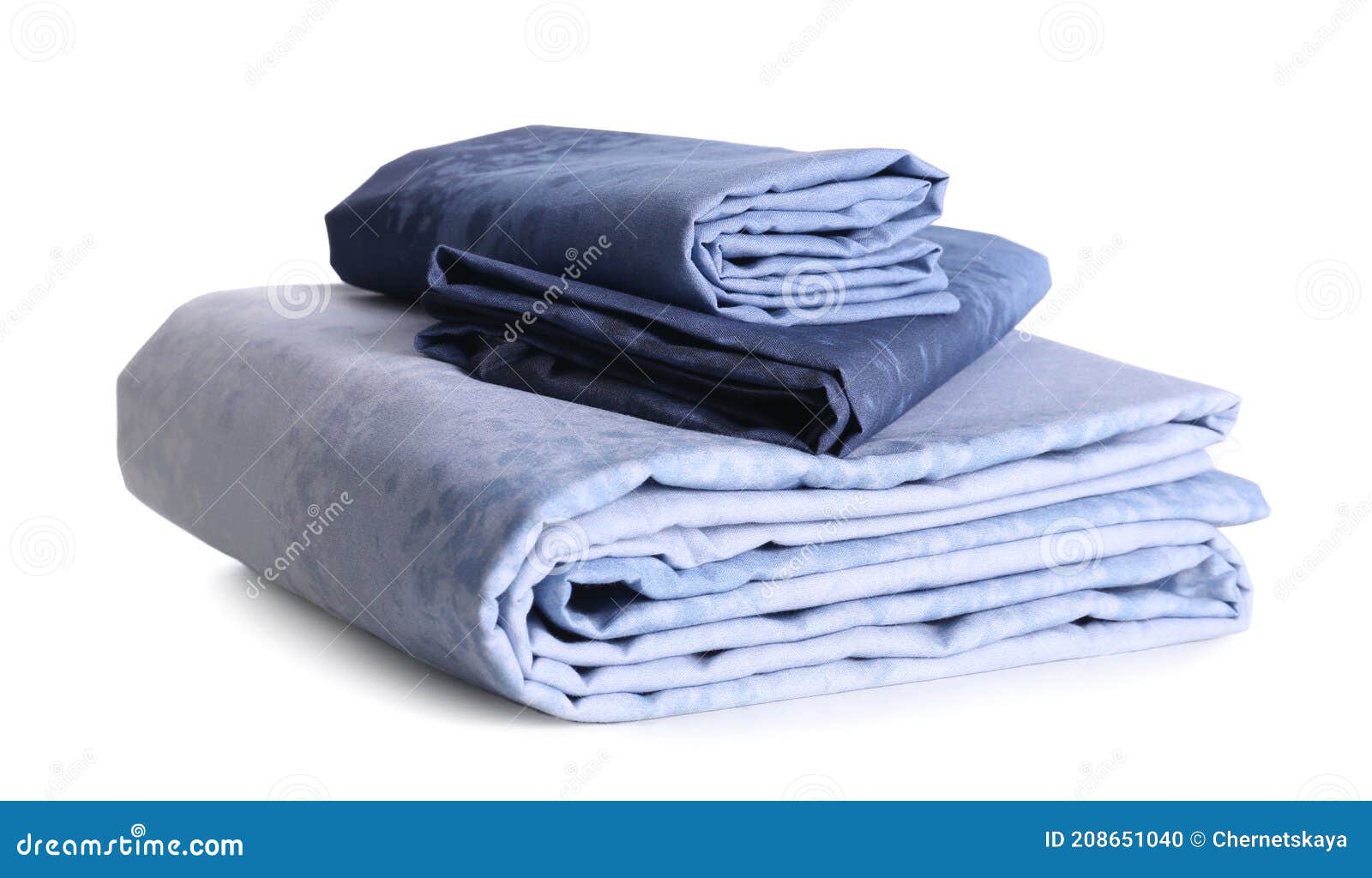 Stack of Clean Bed Linen Isolated on White Stock Photo - Image of hotel ...