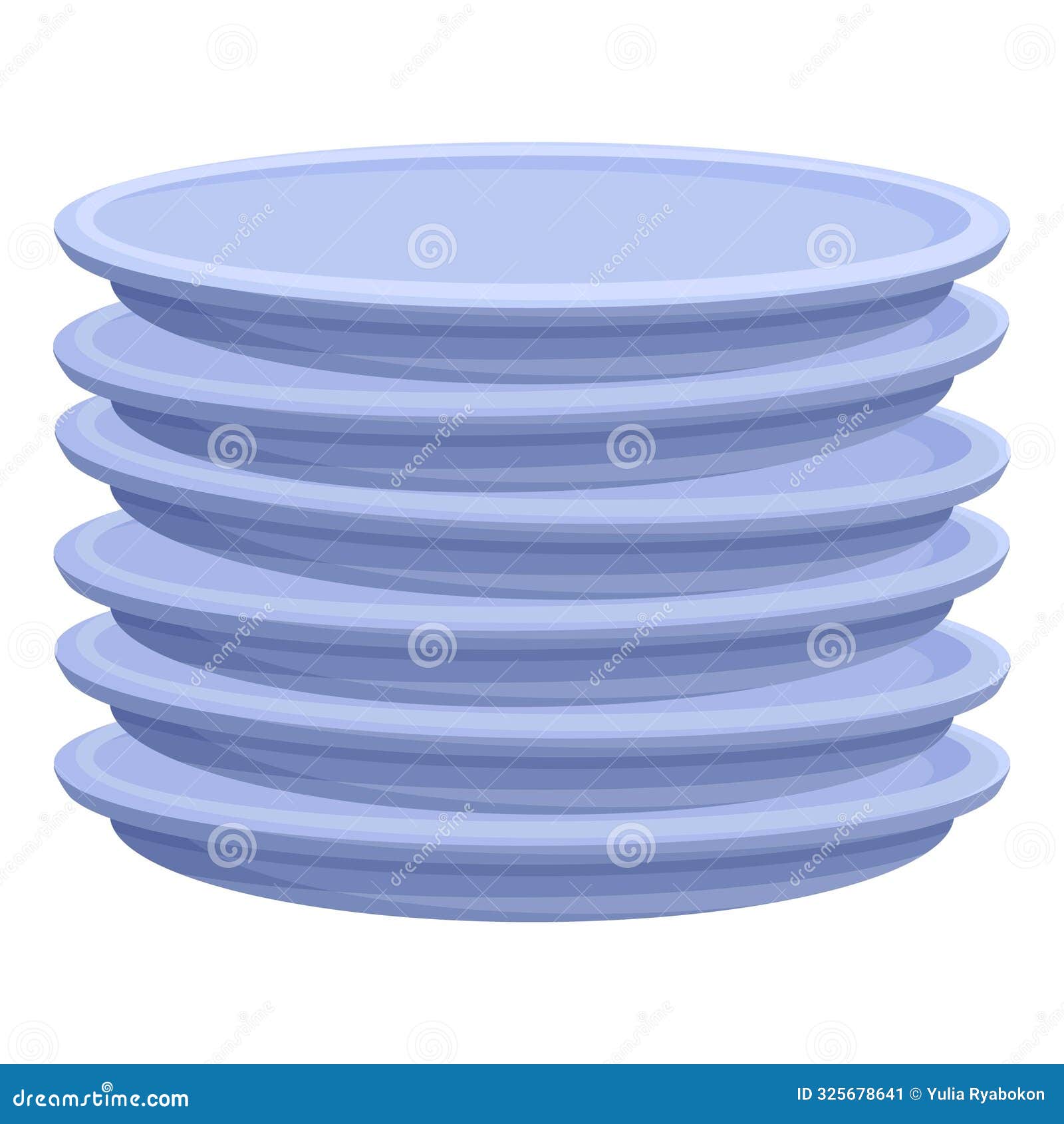 Stack of Clean Blue Plates Ready for Serving Dinner Stock Image - Image ...