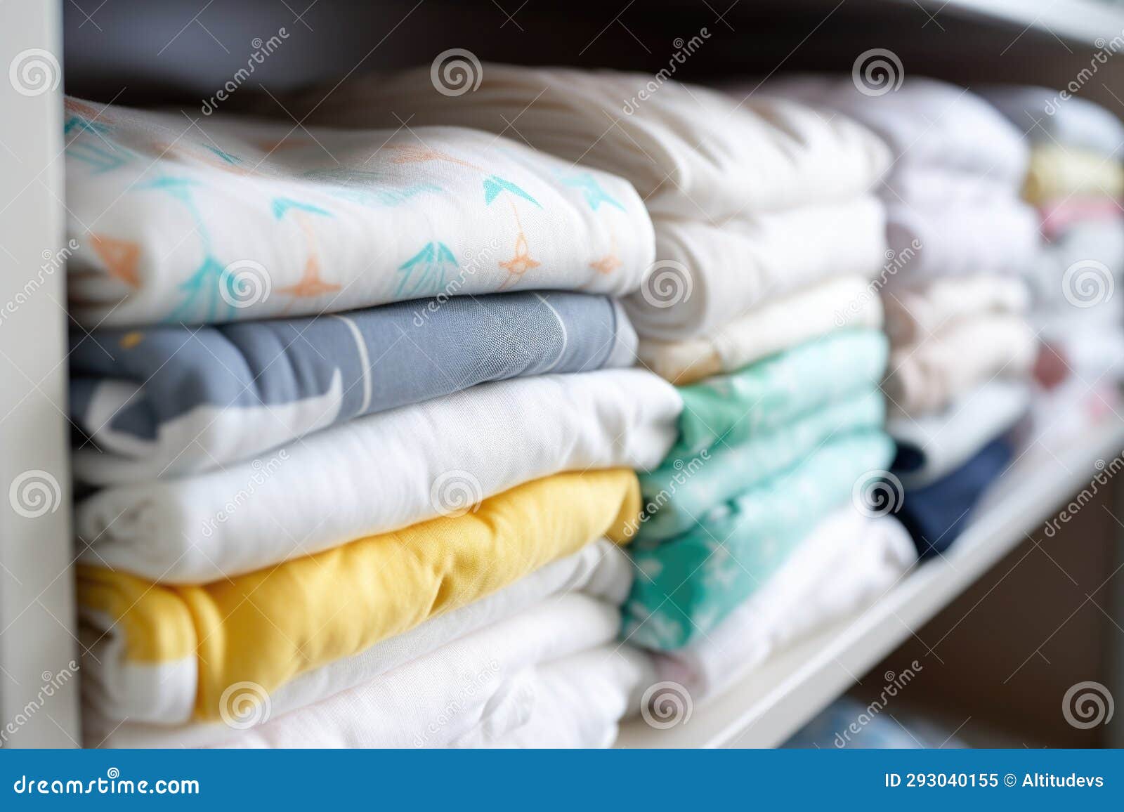 Stack of Clean Cloth Diapers on a Shelf Stock Image - Image of reusable ...