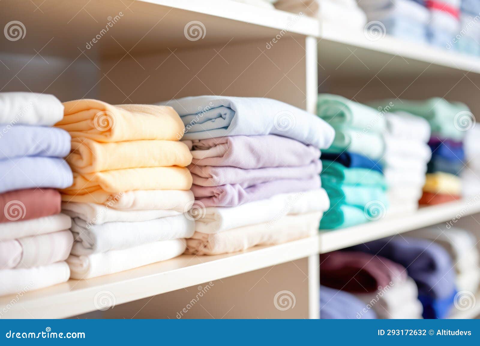 Stack of Clean Cloth Diapers on a Shelf Stock Illustration ...