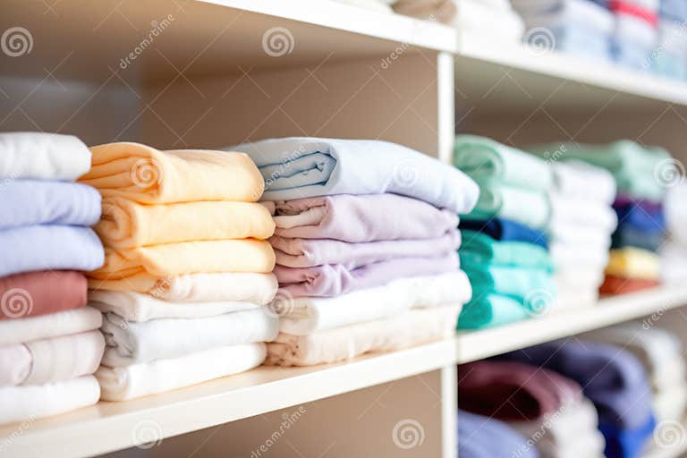 Stack of Clean Cloth Diapers on a Shelf Stock Illustration ...
