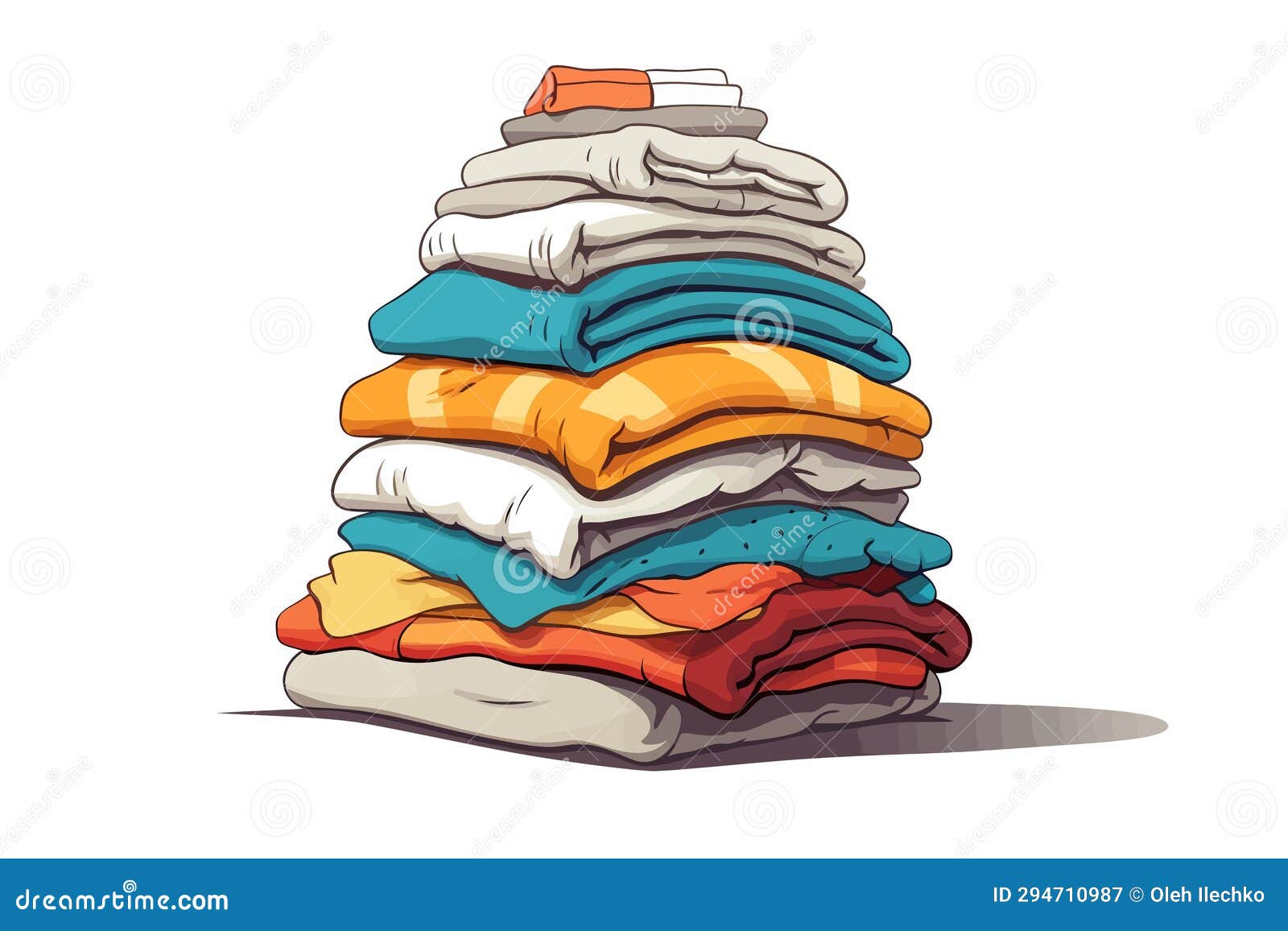 Stack of Clean Clothes Vector Flat Minimalistic Isolated Vector Style ...