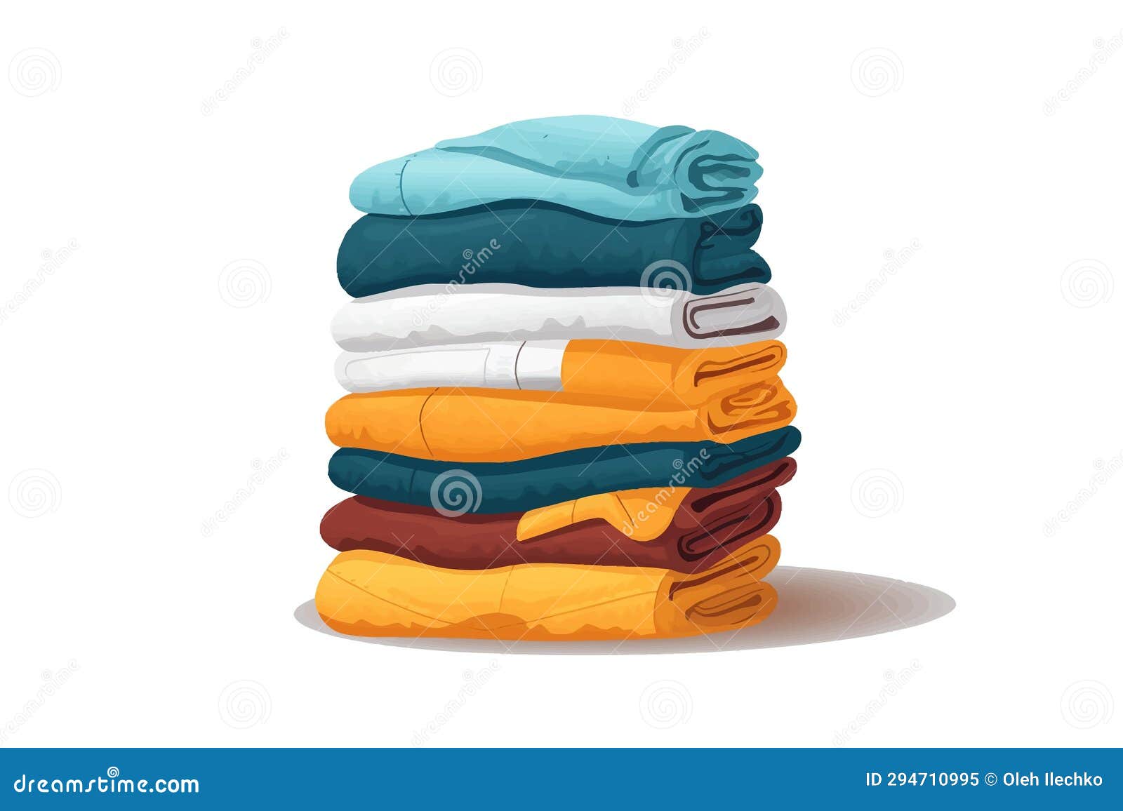 Stack of Clean Clothes Vector Flat Minimalistic Isolated Vector Style ...