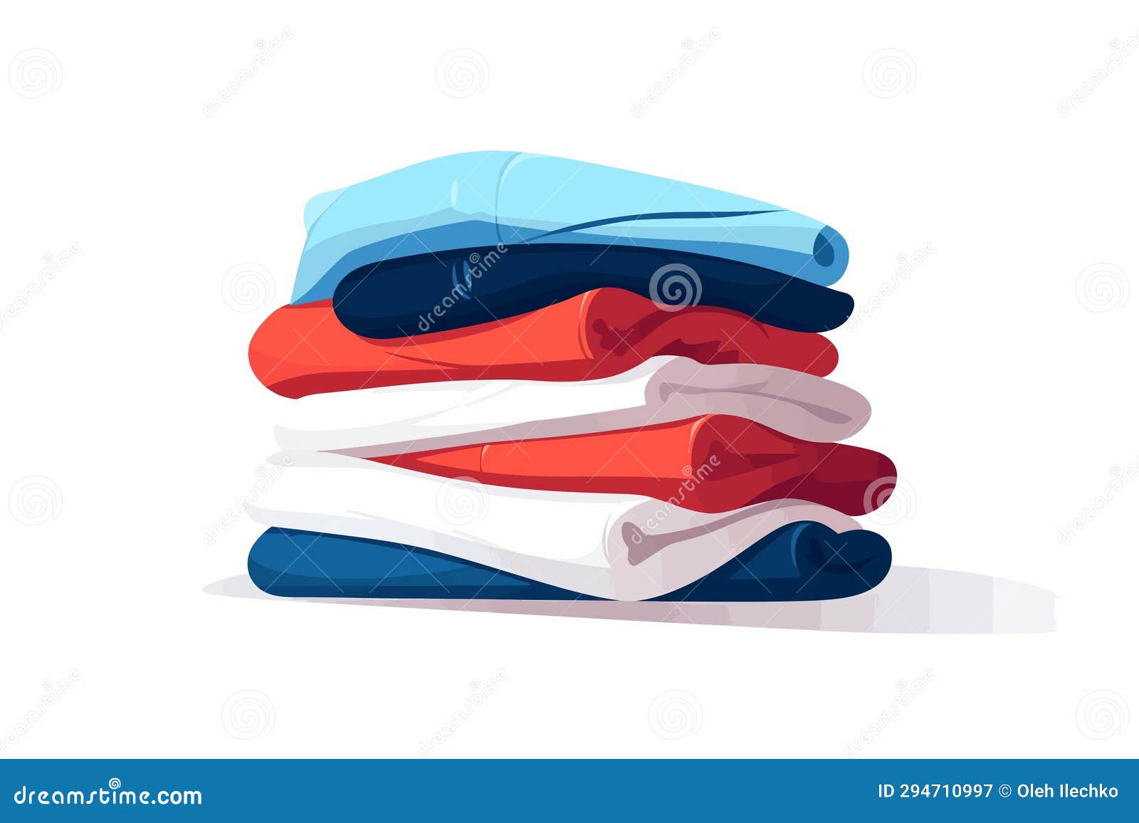 Stack of Clean Clothes Vector Flat Minimalistic Isolated Vector Style ...