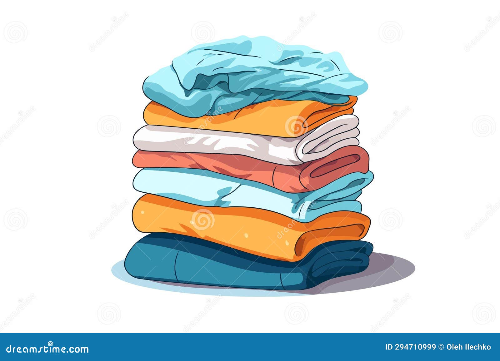 Stack of Clean Clothes Vector Flat Minimalistic Isolated Vector Style ...