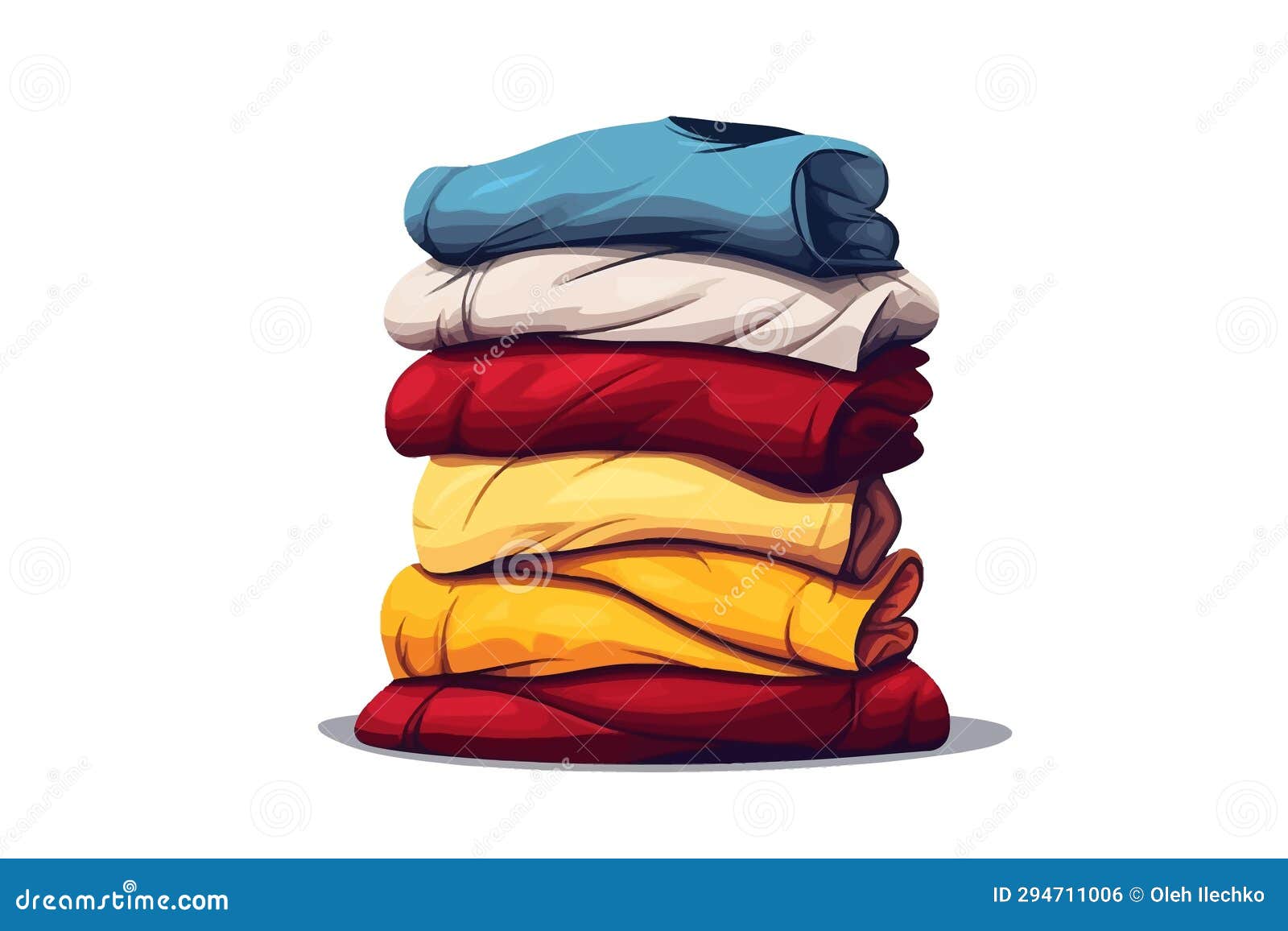 Stack of Clean Clothes Vector Flat Minimalistic Isolated Vector Style ...