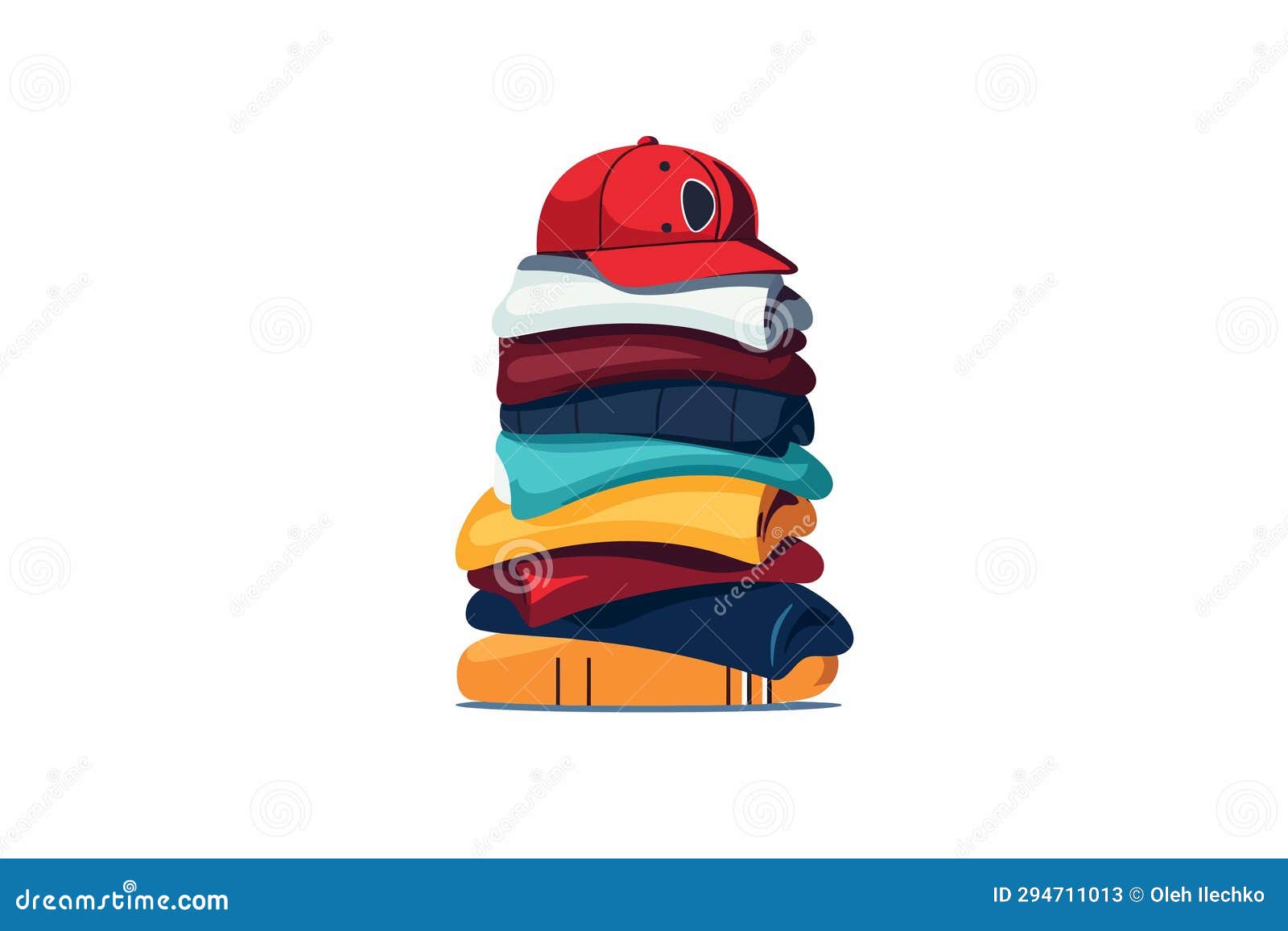 Stack of Clean Clothes Vector Flat Minimalistic Isolated Vector Style ...