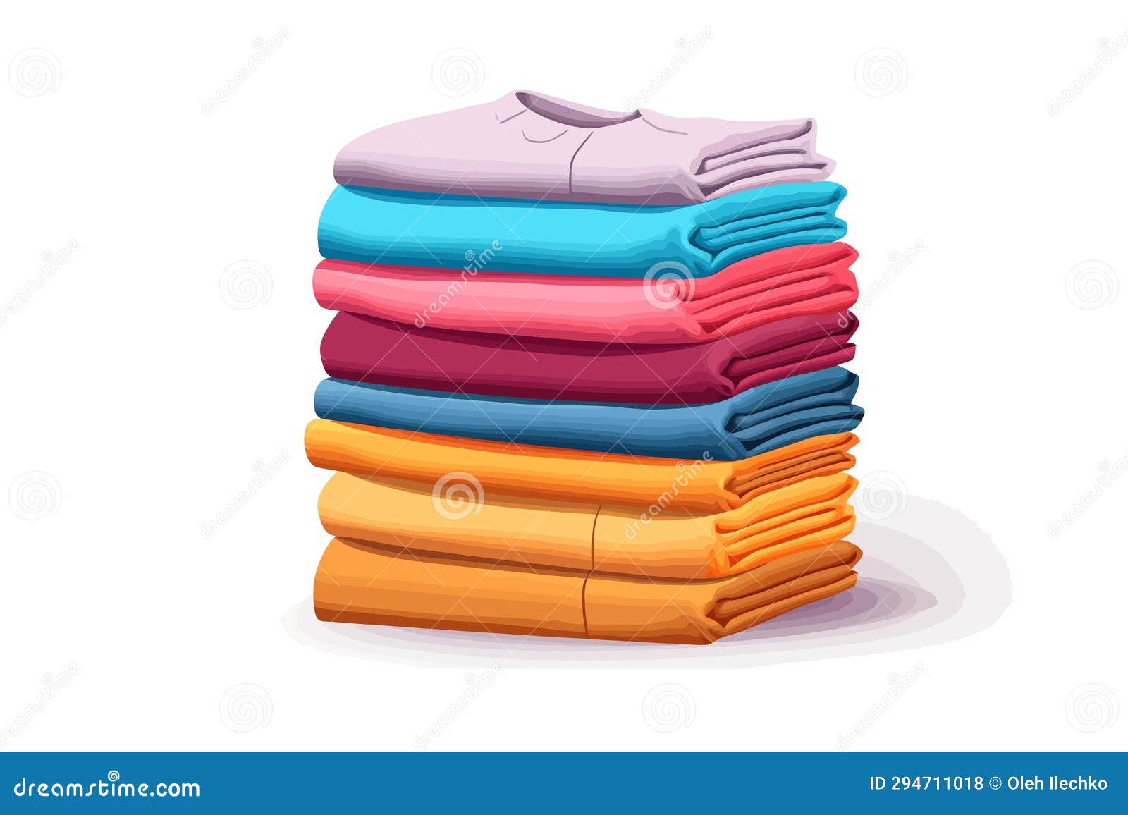 Stack of Clean Clothes Vector Flat Minimalistic Isolated Vector Style ...