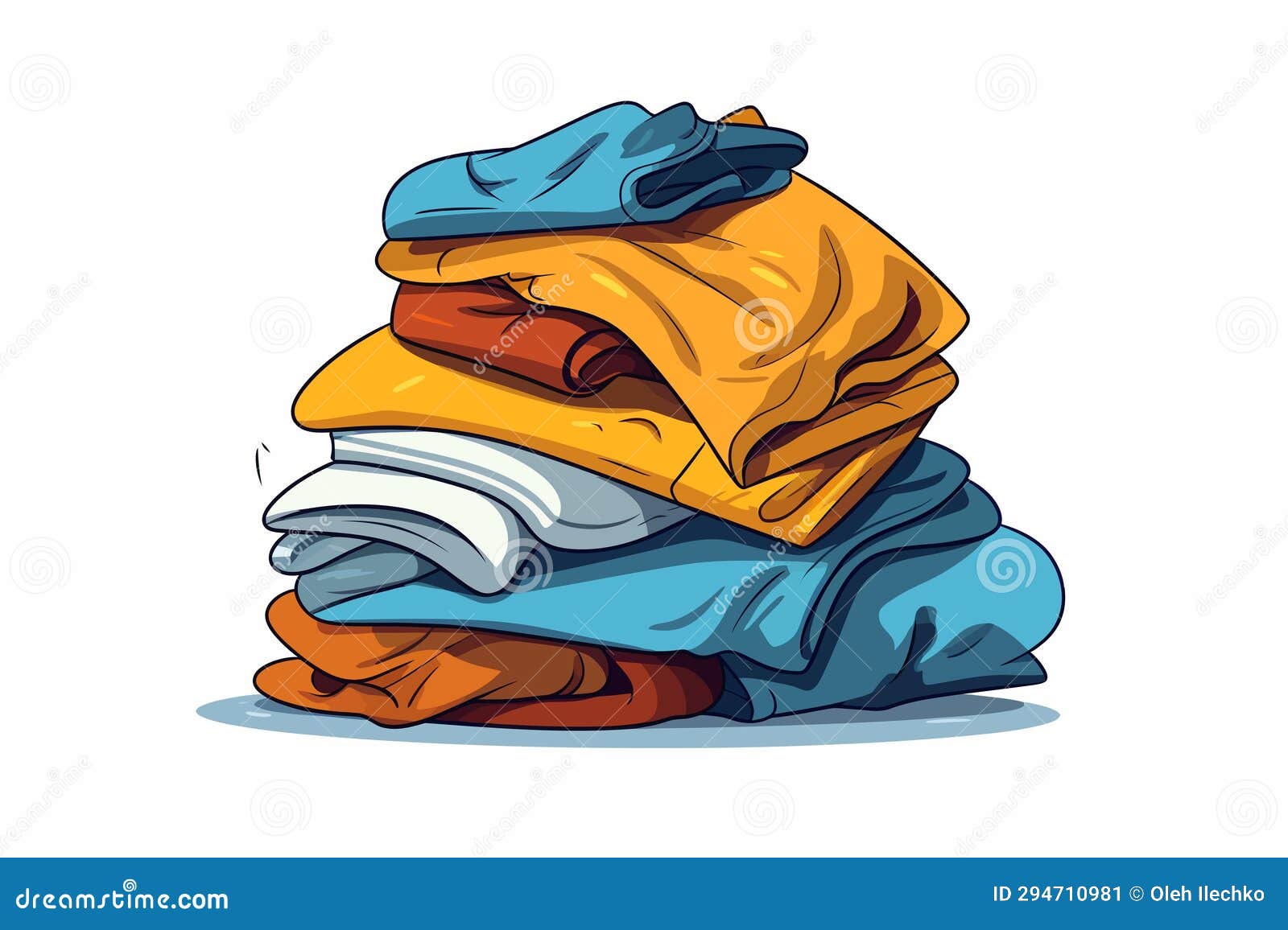 Stack of Clean Clothes Vector Flat Minimalistic Isolated Vector Style ...