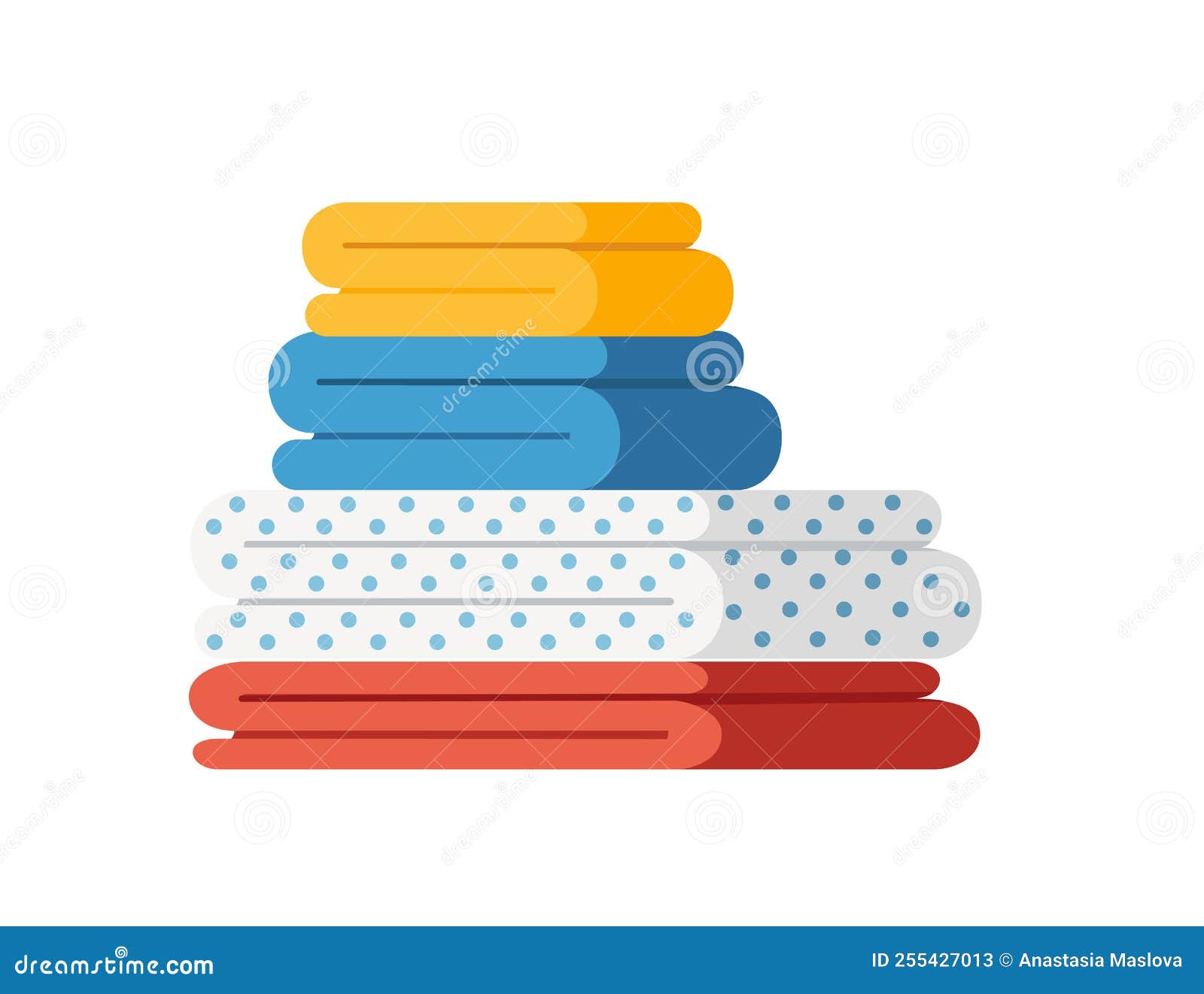 Stack of Clean Clothes Vector Illustration Isolated on White Background ...