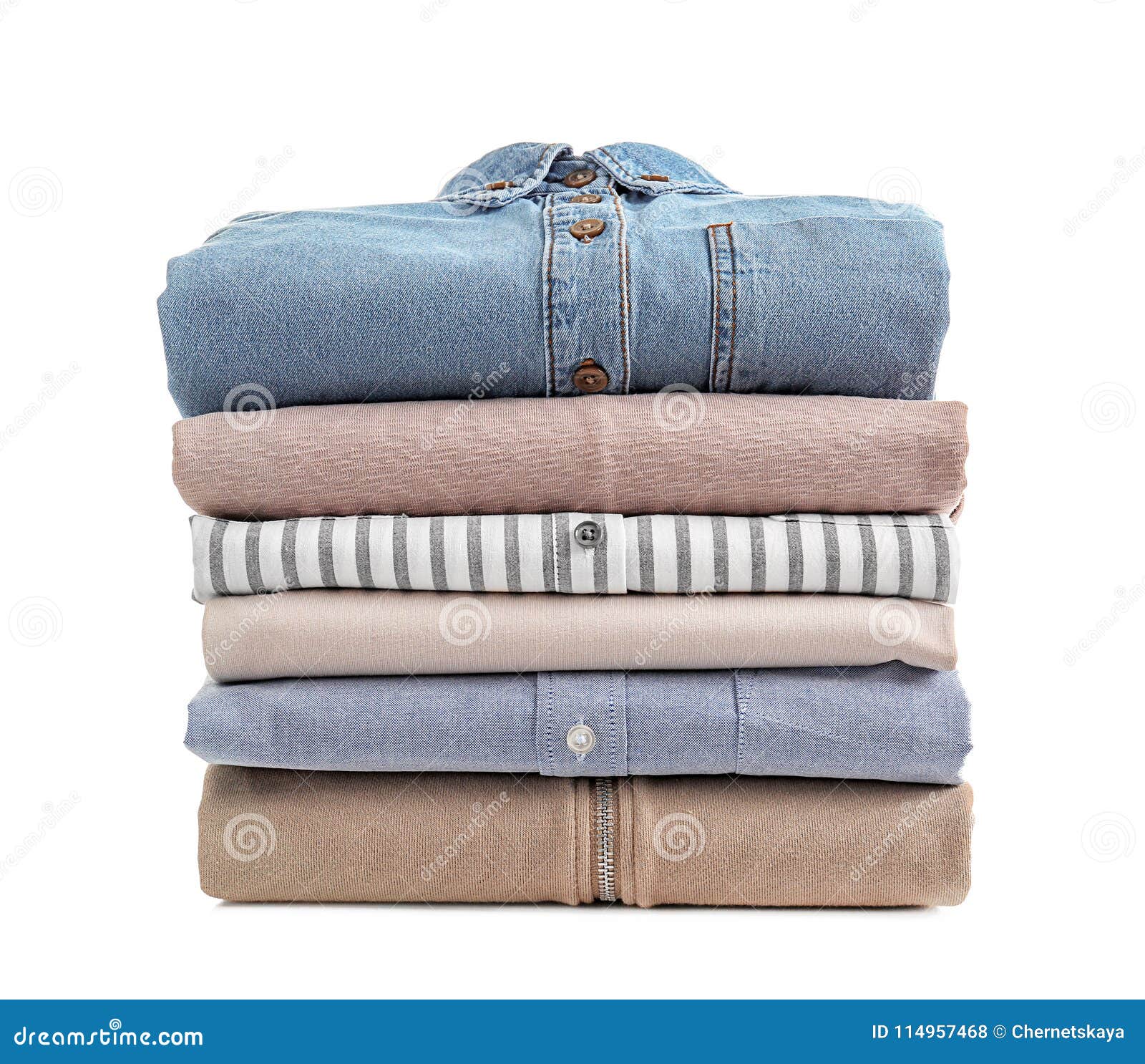 Stack of clean clothes stock photo. Image of background - 114957468