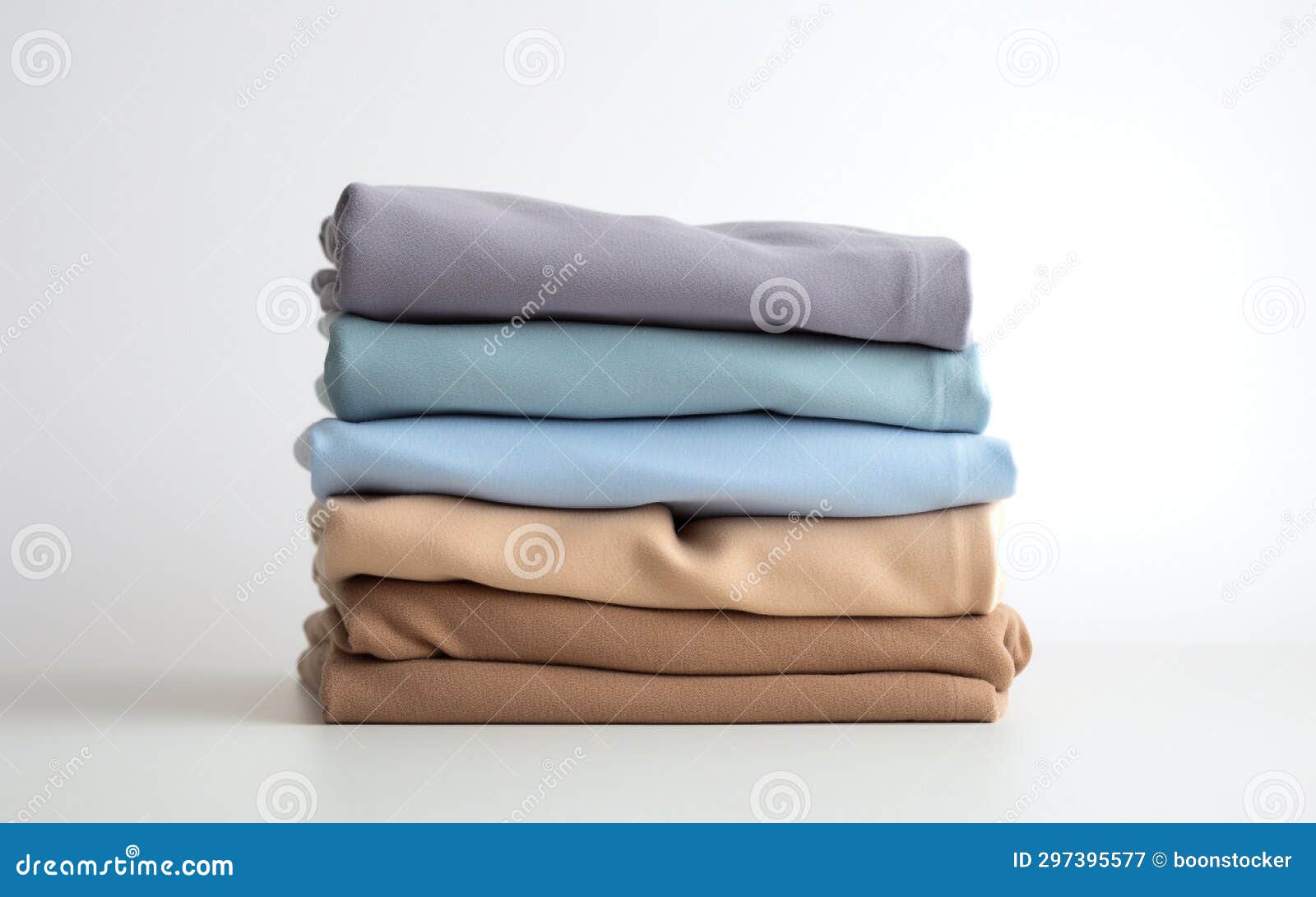 Stack of Clean Clothes on a White Background. AI Generated Stock Image ...