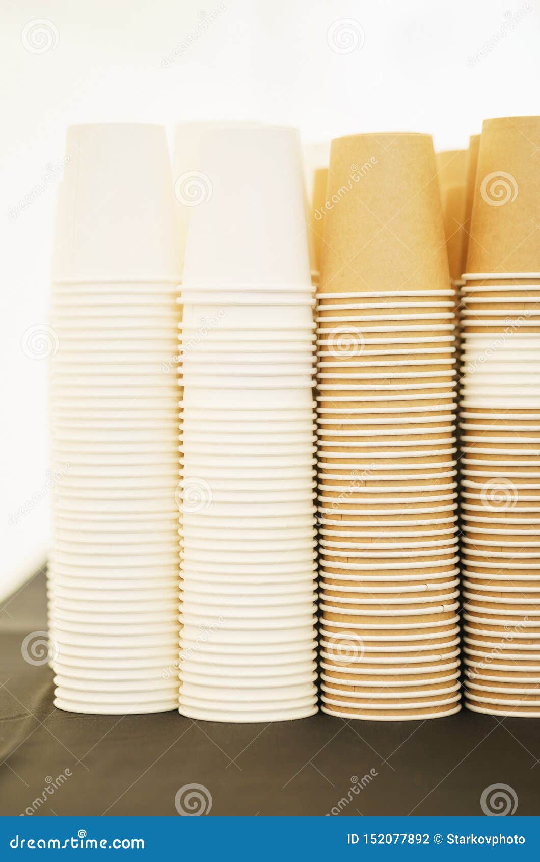 Stack of Clean Empty Paper Cups on a Table Prepared by the Catering ...