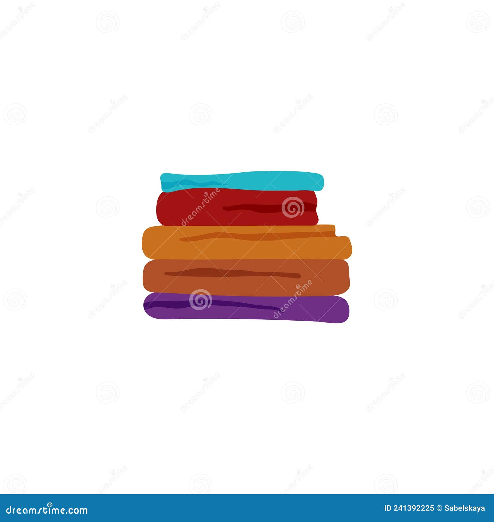 Stack of Clean Ironed Linen and Clothing Flat Vector Illustration ...