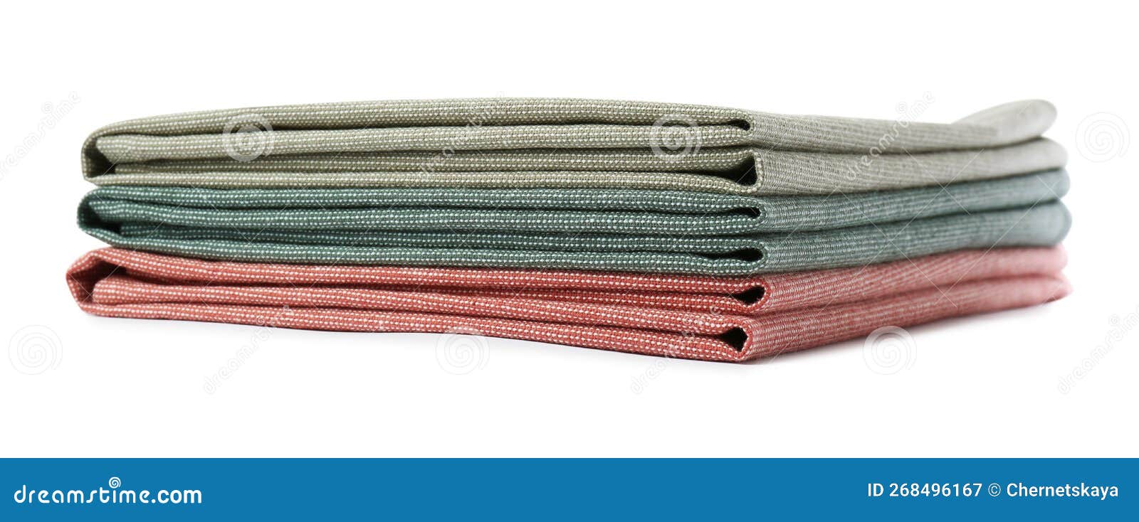 Stack of Clean Kitchen Towels Isolated on White Stock Image - Image of ...