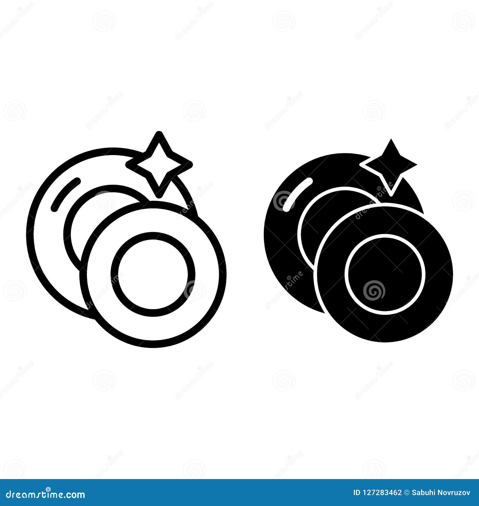 Stack of Clean Plates Line and Glyph Icon. Pile of Plates Vector ...