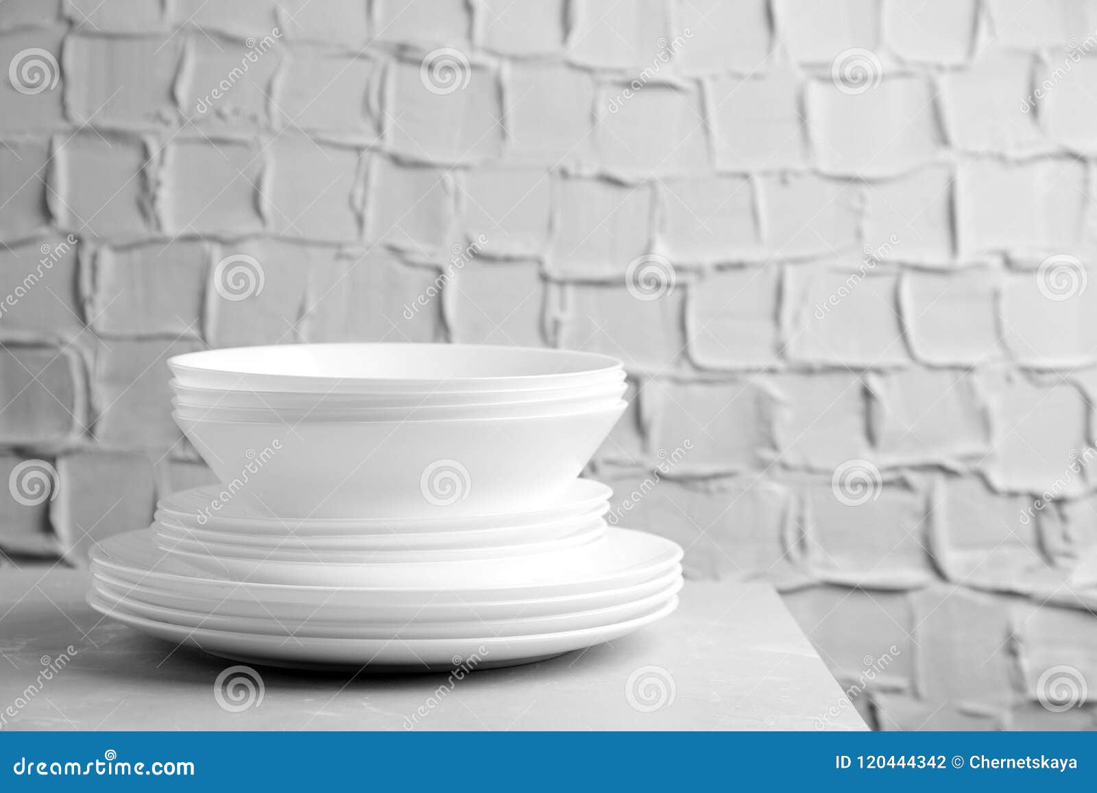 Stack of clean plates stock photo. Image of design, cook - 120444342