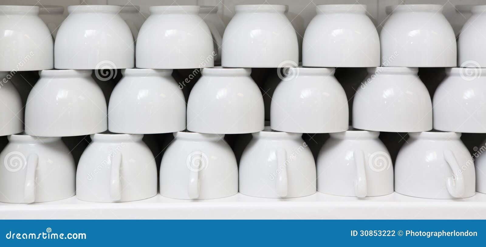 Stack of Clean White Coffee Cups Stock Photo - Image of objects, desert ...