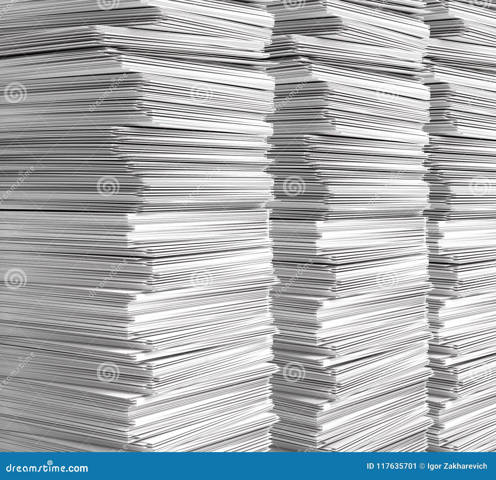 Stack of Clean, White Paper. Stock Image - Image of cutout, note: 117635701